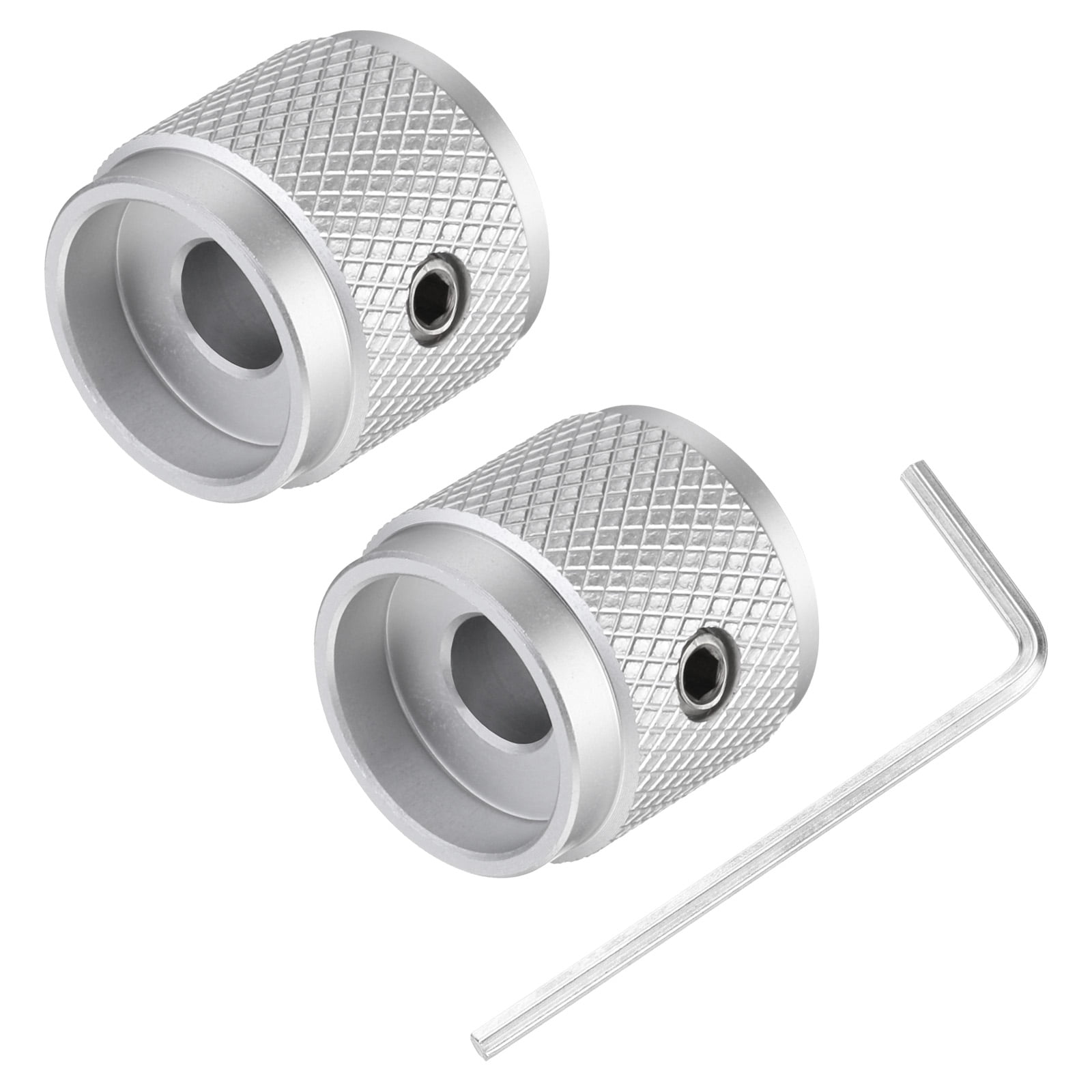 Uxcell 2PCS Guitar Knobs Metal, Volume Tone Control Dome Knobs 1/4" Potentiometer Knobs with Set ...