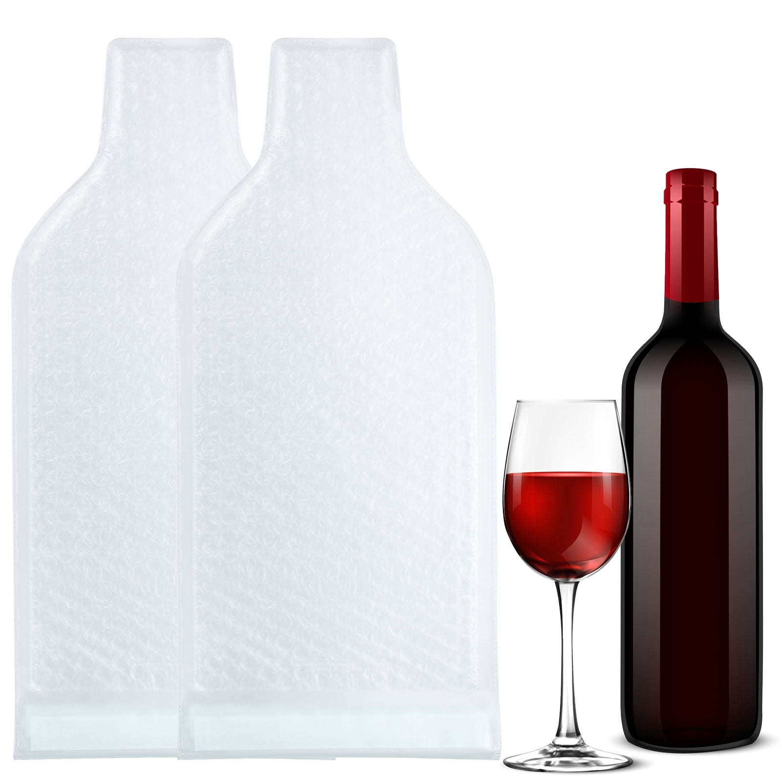 Uxcell 2PCS Wine Bottle Travel Protector Bags, PVC Frosted Wine Bags ...