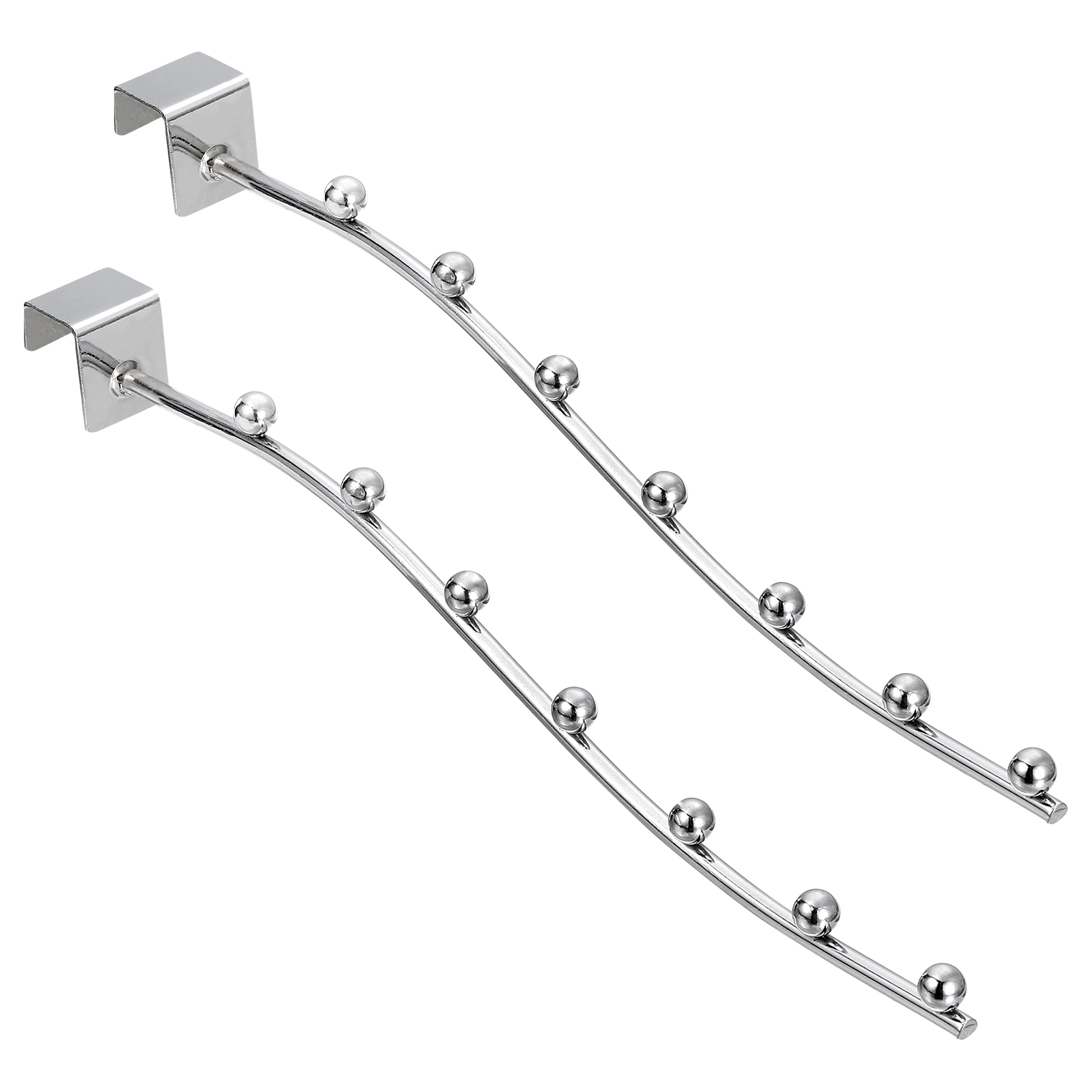 Uxcell 2Pack 10.83" Wall Mount Waved Waterfall Hanger Rack 7 Beads ...