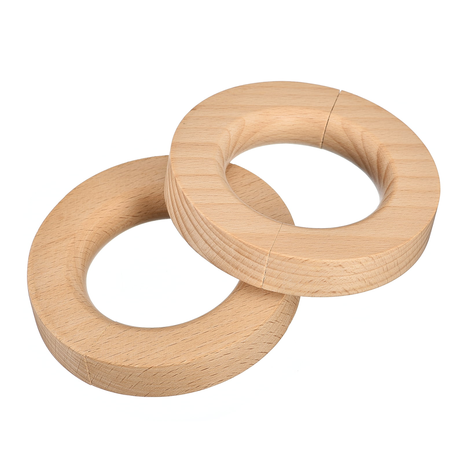 Uxcell 2Pack 4 Inch Wooden Rings Ring Hanger Closet Circle for Shop ...