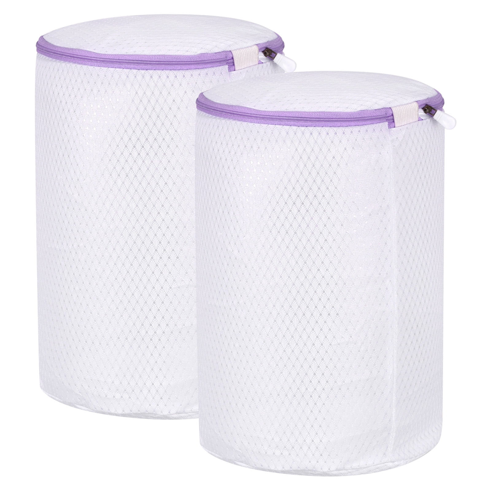 Uxcell 2Pack 7.9x15Inch Cylinder Mesh Laundry Bags Shoe Washing Bag ...
