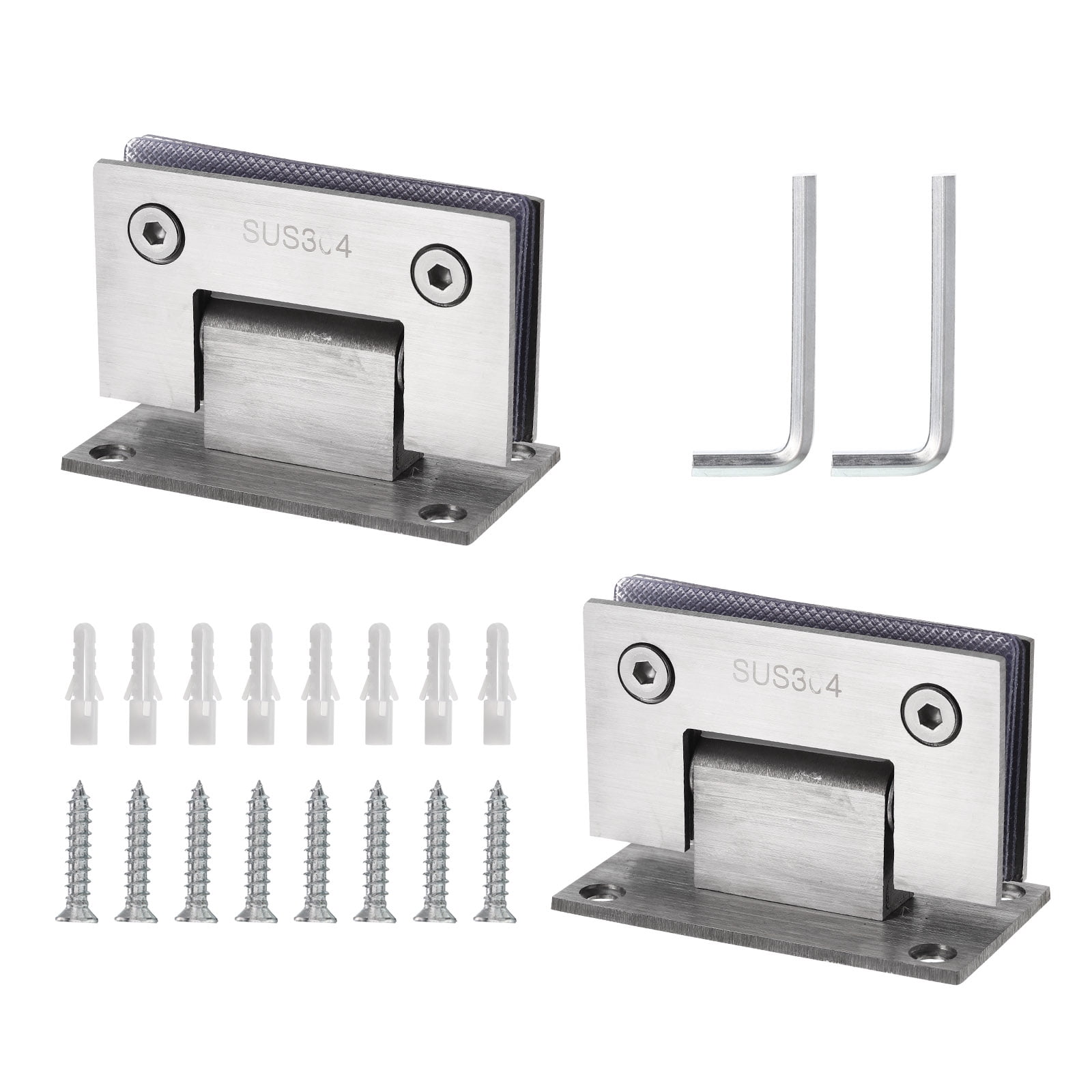 Uxcell 2Pack Glass Shower Door Hinges Shower Hinges Clamp for 8-12mm ...