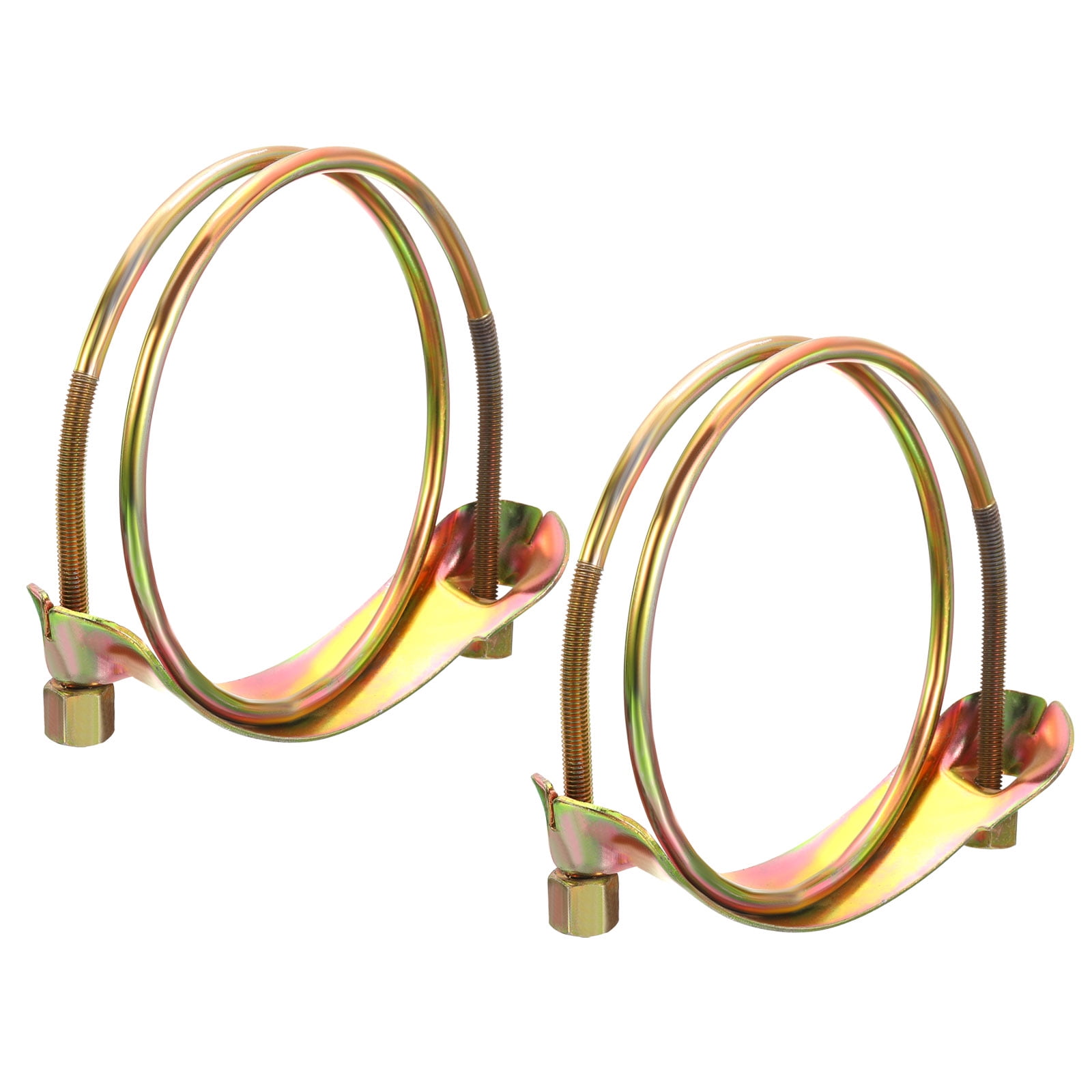 Uxcell 2Pack Hose Clamps Double Steel Wire Water Pipe Clamp Adjustable ...