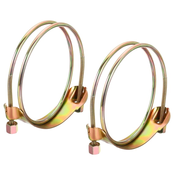 Uxcell 2Pack Hose Clamps Double Steel Wire Water Pipe Clamp Adjustable ...
