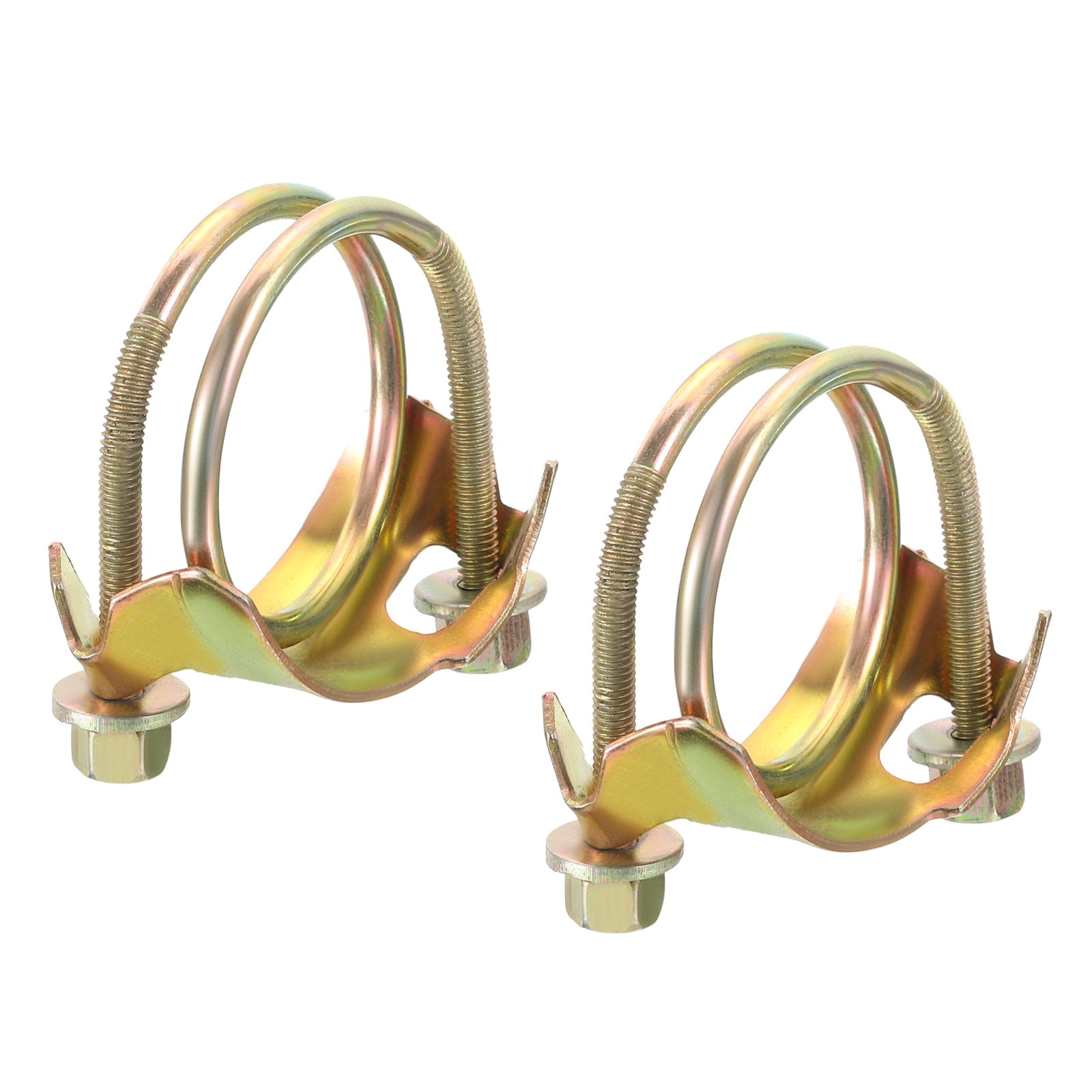 Uxcell 2Pack Hose Clamps Double Steel Wire Water Pipe Clamp Adjustable ...