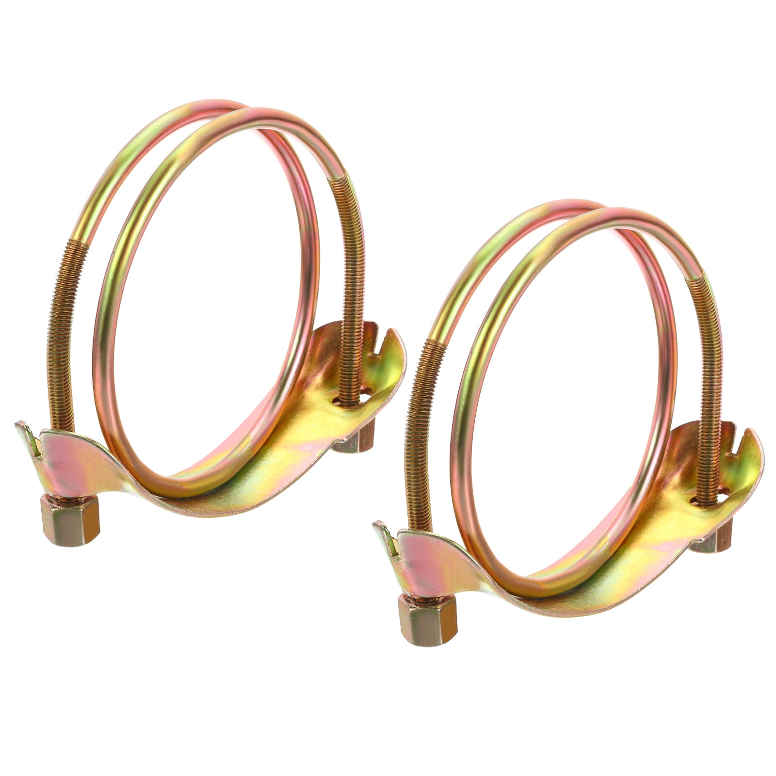 Uxcell 2Pack Hose Clamps Double Steel Wire Water Pipe Clamp Adjustable ...