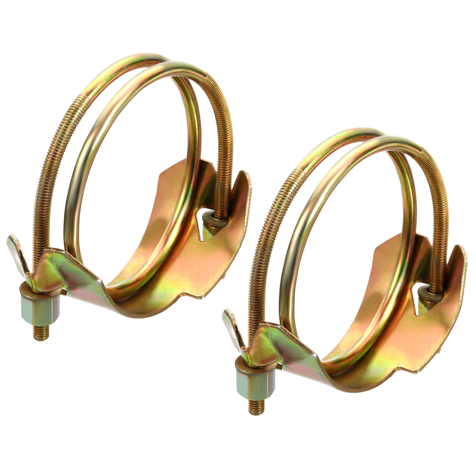 Uxcell 2Pack Hose Clamps Double Steel Wire Water Pipe Clamp Adjustable ...