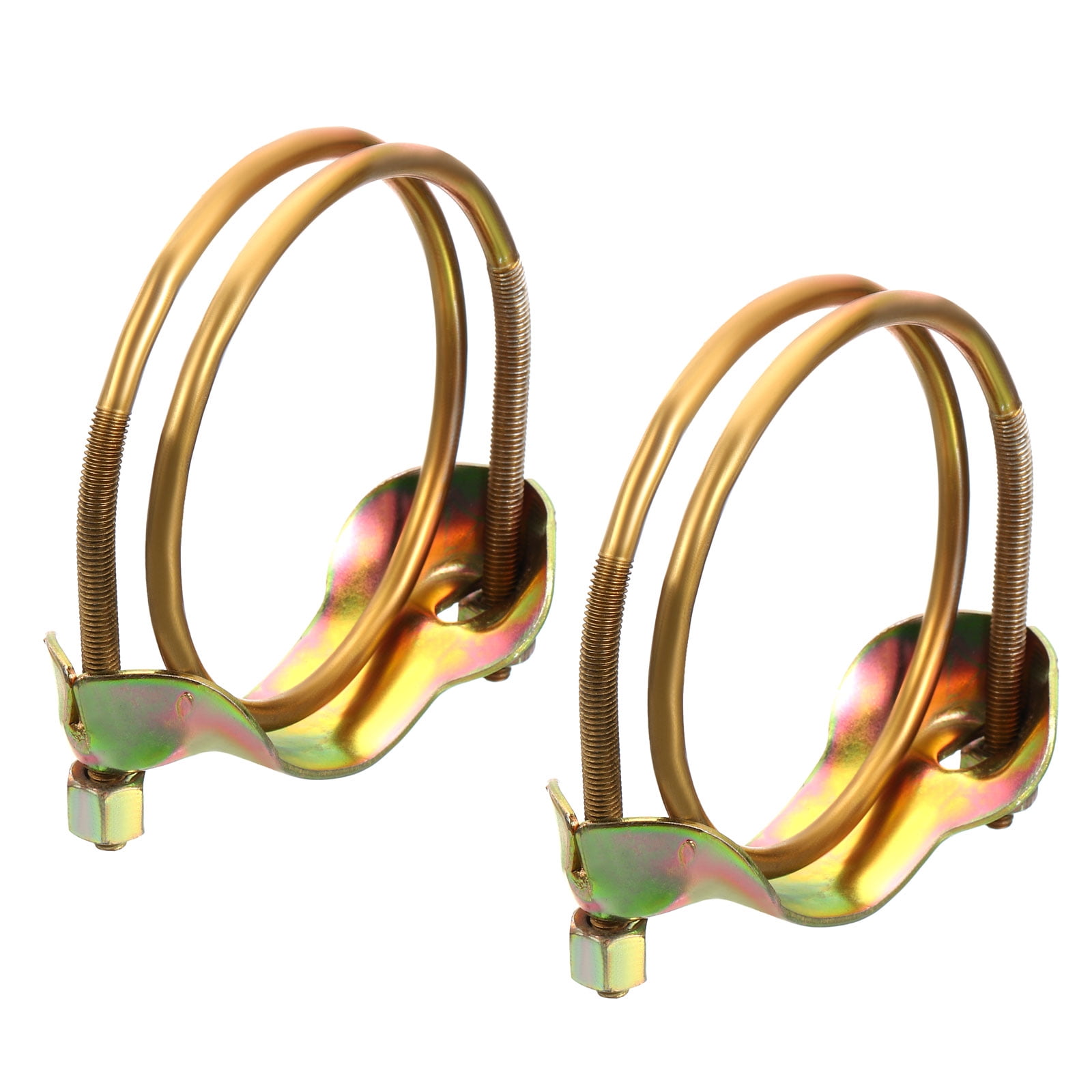 Uxcell 2Pack Hose Clamps Double Steel Wire Water Pipe Clamp Adjustable ...