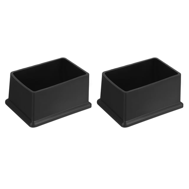 Uxcell 2Pack Square Chair Leg Caps, 60mm x 40mm OD Black Furniture Feet ...
