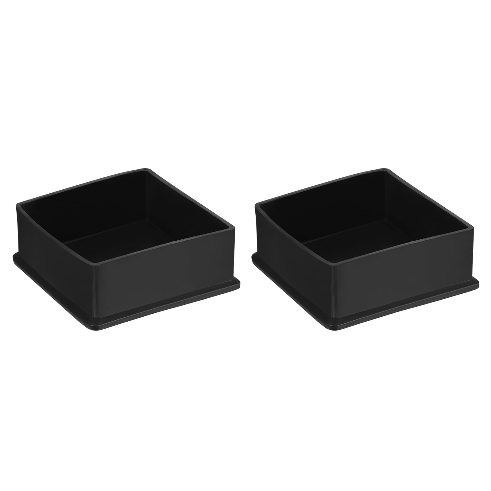 Uxcell 2Pack PVC Square Chair Leg Caps, 75mm x 75mm OD Black Furniture ...