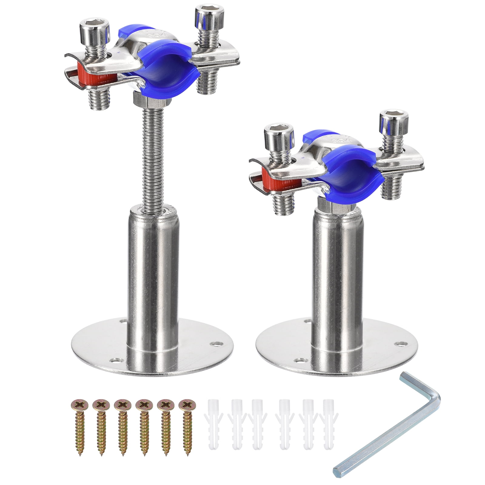 Uxcell 2Pack Pipe Supports Adjustable Pipe Bracket Clamp Pipe Strap Fit ...