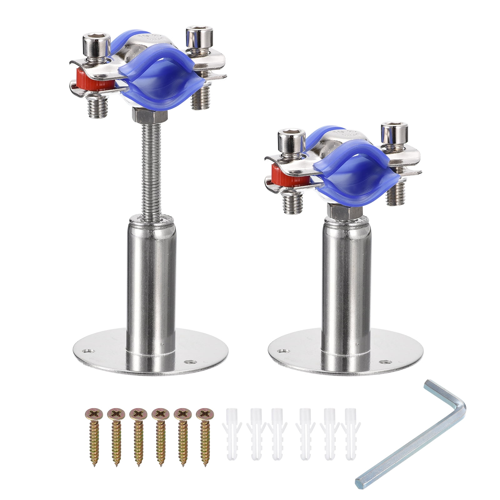 Uxcell 2Pack Pipe Supports Adjustable Pipe Bracket Clamp Pipe Strap Fit ...