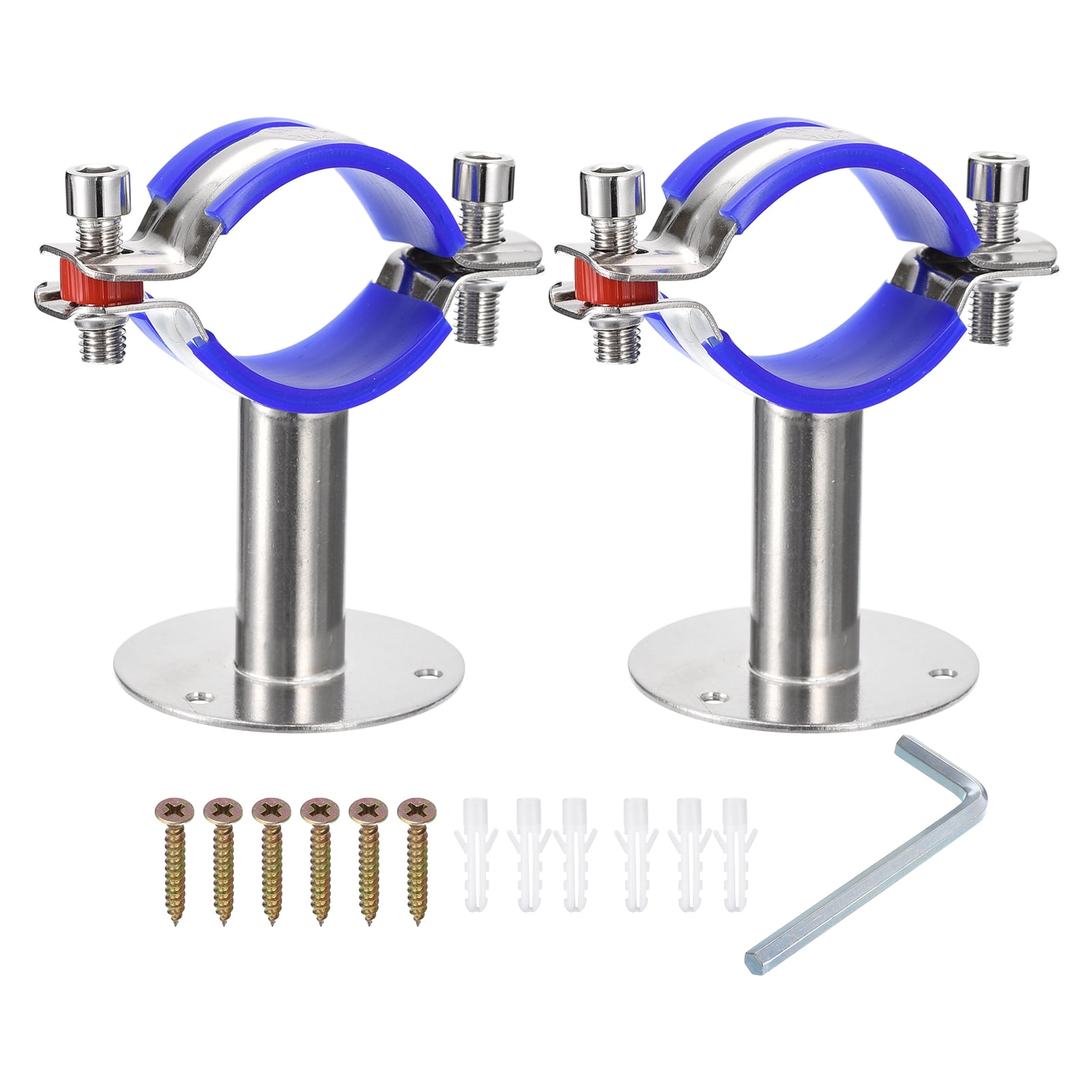 Uxcell 2Pack Pipe Supports Adjustable Pipe Bracket Clamp Pipe Strap Fit ...