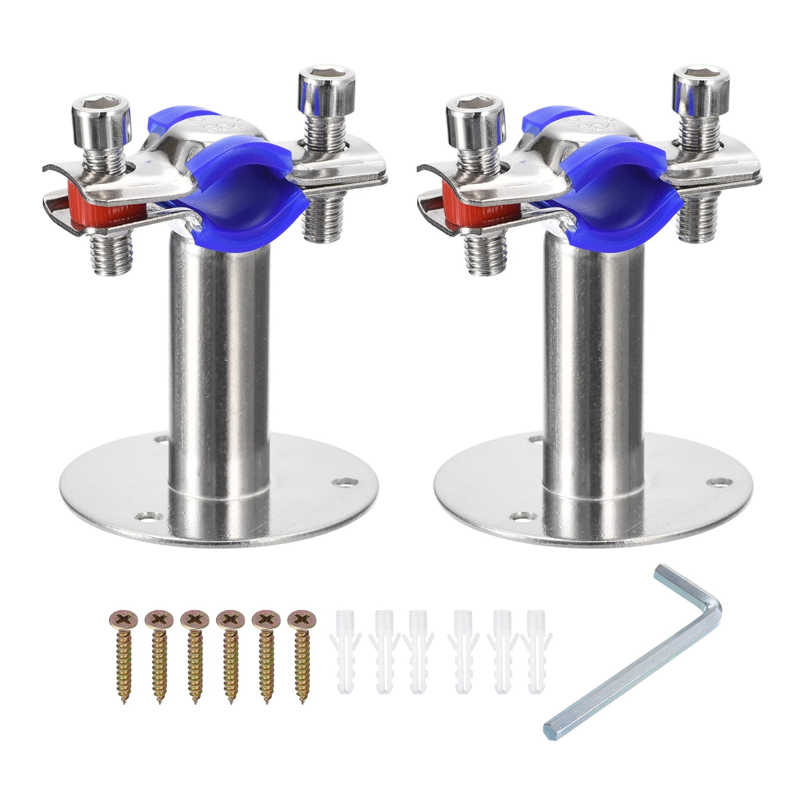 Uxcell 2Pack Pipe Supports Adjustable Pipe Bracket Clamp Pipe Strap for ...