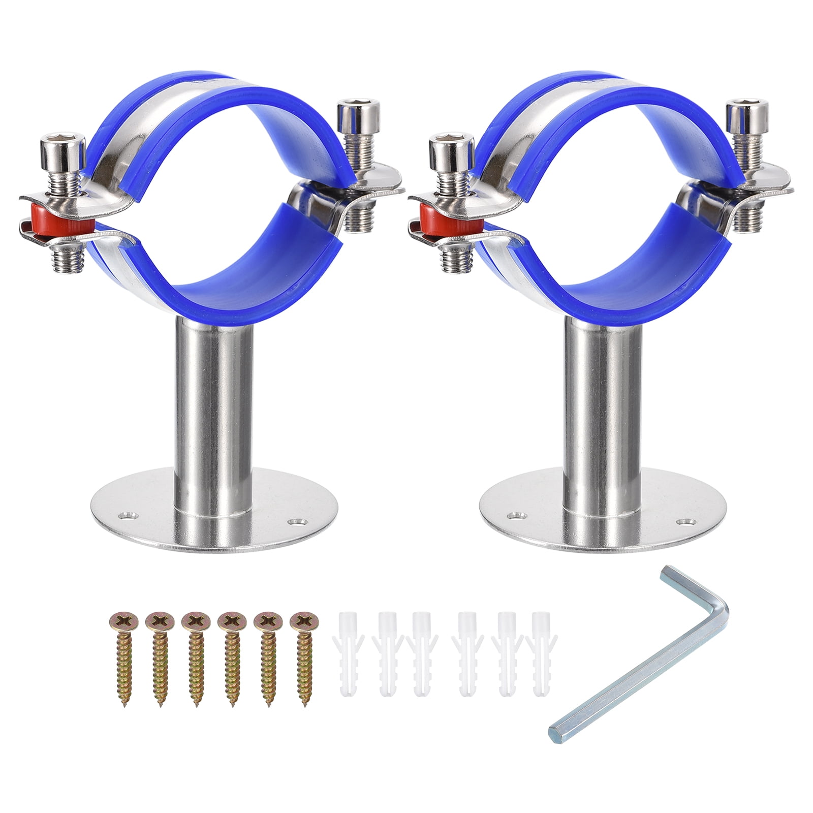 Uxcell 2Pack Pipe Supports Adjustable Pipe Bracket Clamp Pipe Strap for ...