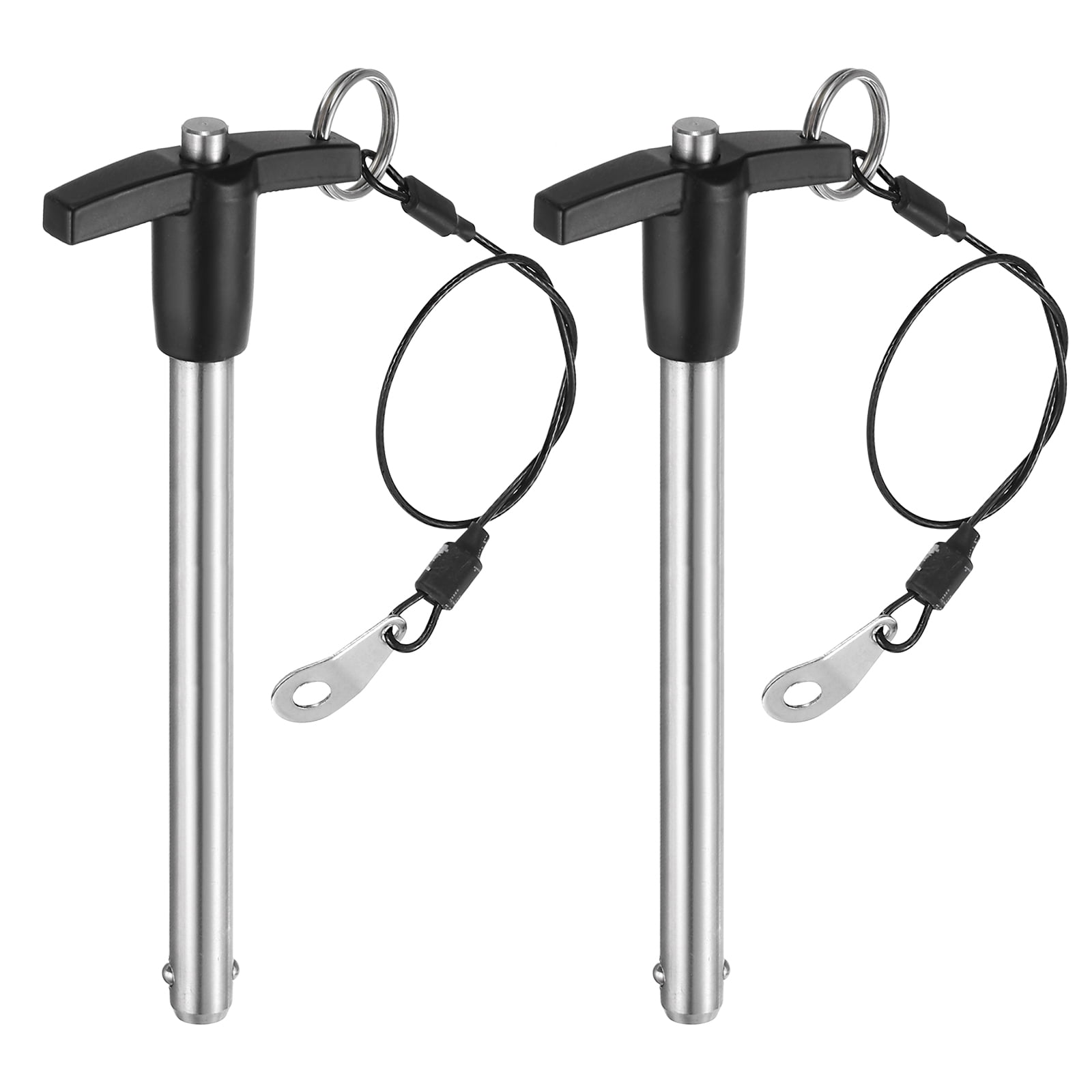 Uxcell 2Pack T Handle Lock Pins, 10mm x 100mm Usage Length Stainless Steel Push-Button Quick ...