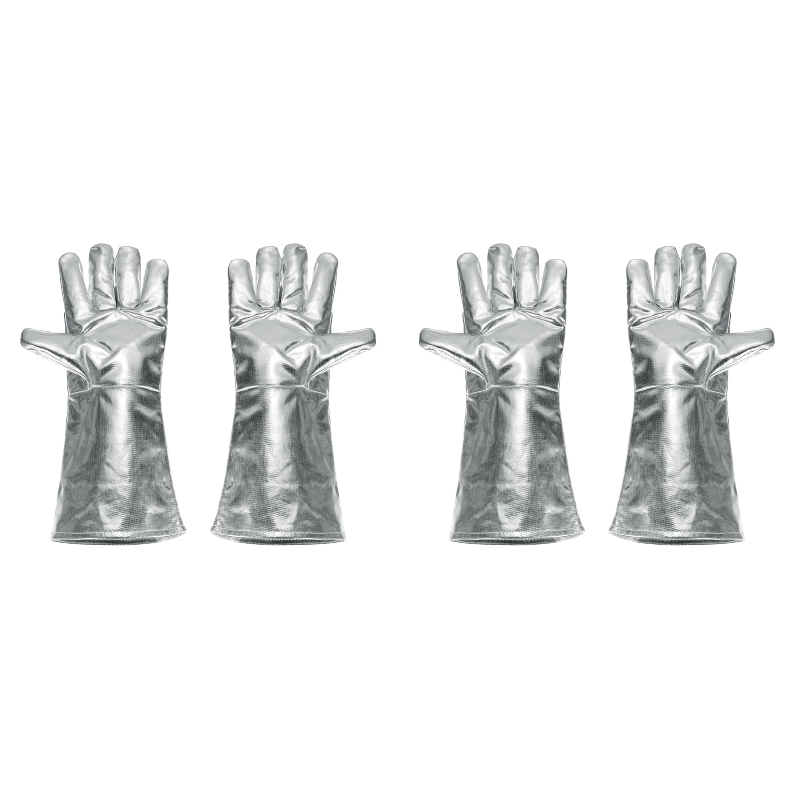 Uxcell 2Pair A333-1 Aluminized Welding Gloves 16" Fire Heat Resistant ...