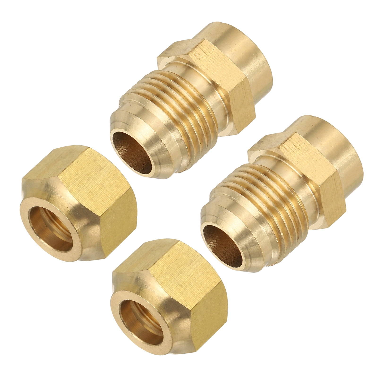 Uxcell 2Pcs 1/2" Flare Male Thread Brass Flare Tube Fitting, Welding ...