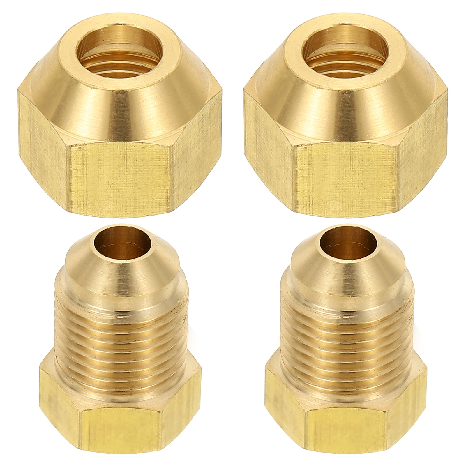 Uxcell 2Pcs 1/4" Flare Female x 3/8" Flare Male Brass Flare Tube ...