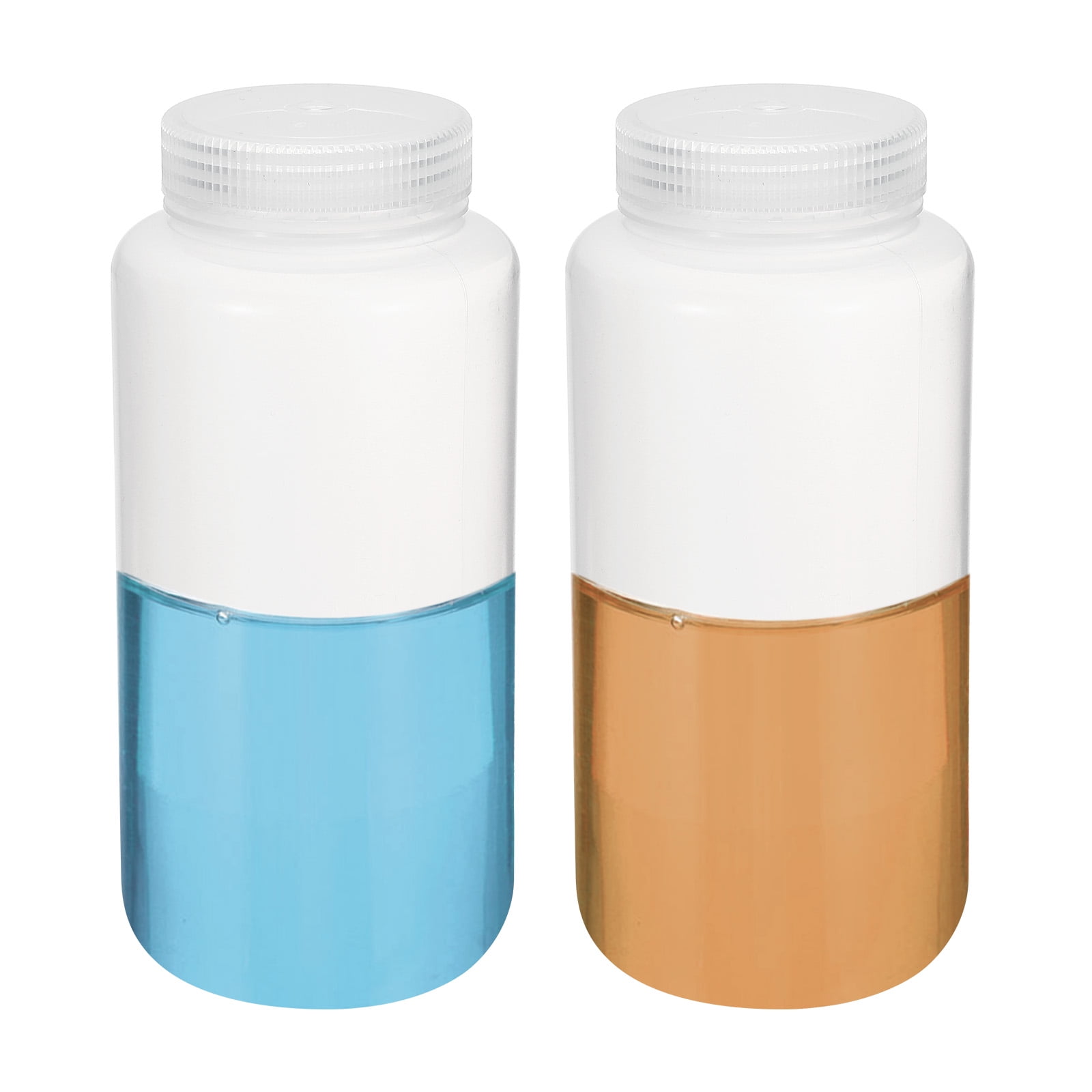 Uxcell 2Pcs 1000ml Reagent Bottles, PP Wide Mouth Round Bottles with ...