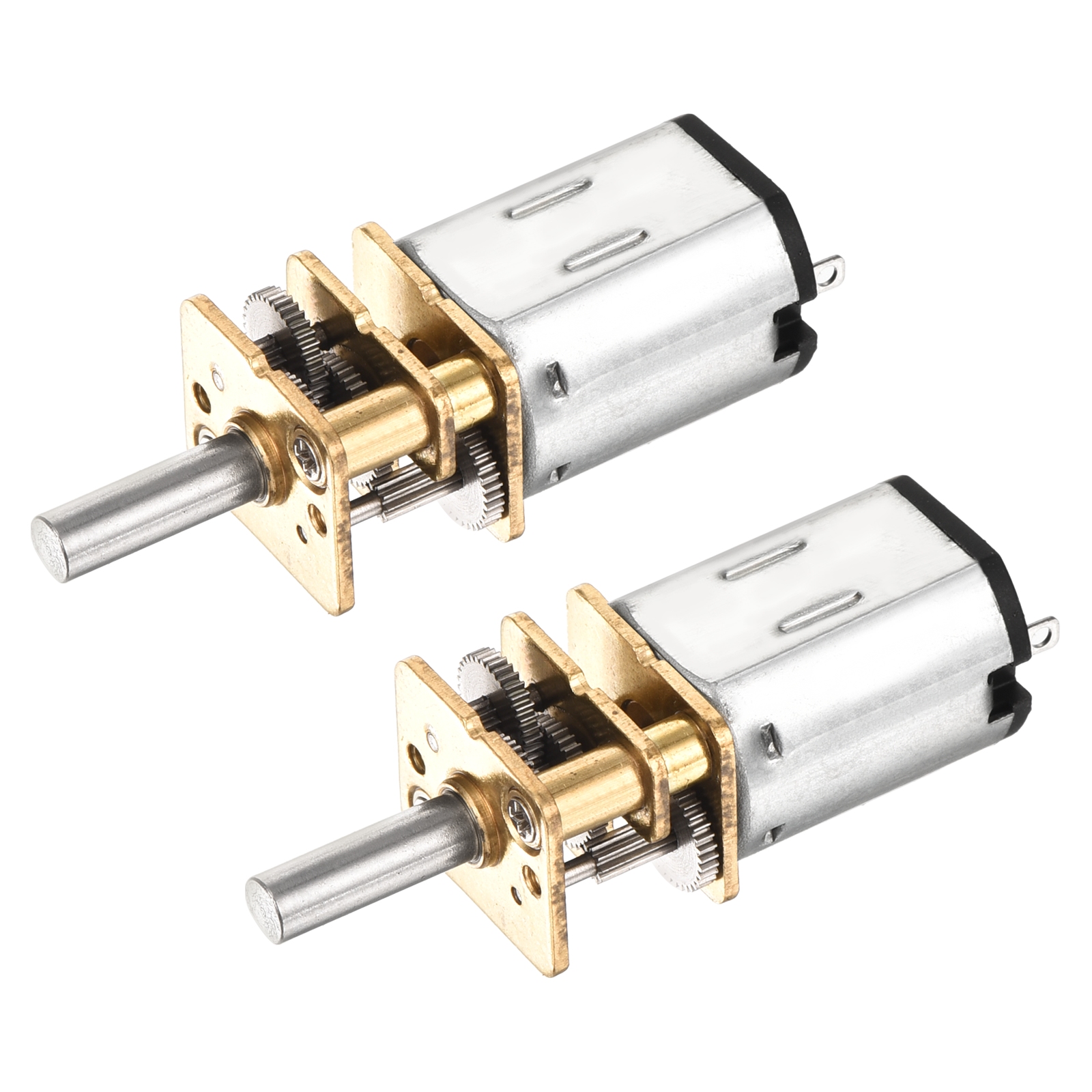 Uxcell 2Pcs 12V 500RPM Rated Torque 10 Output Shaft Length 10mm Micro DC Speed Reduction Motor ...