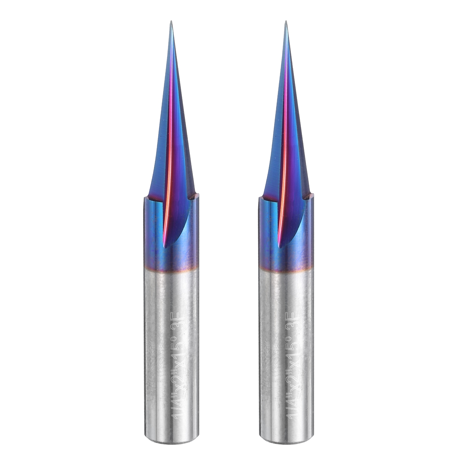 Uxcell 2Pcs 15 Degree V Groove Engraving Router Bits for CNC Tip and 3 ...