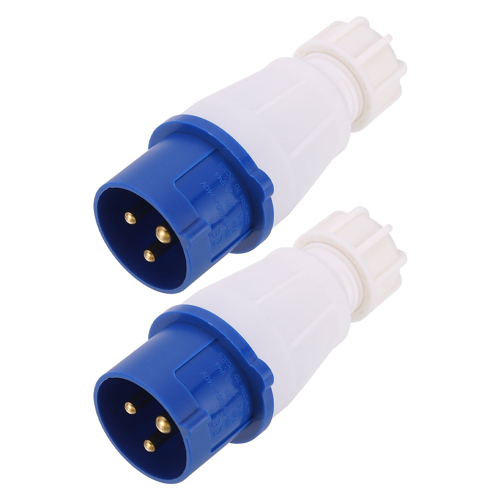 Uxcell 2Pcs 16A 3 Pin CEE Industrial Plug Connector, 220-240V 2P+E IP44 ...