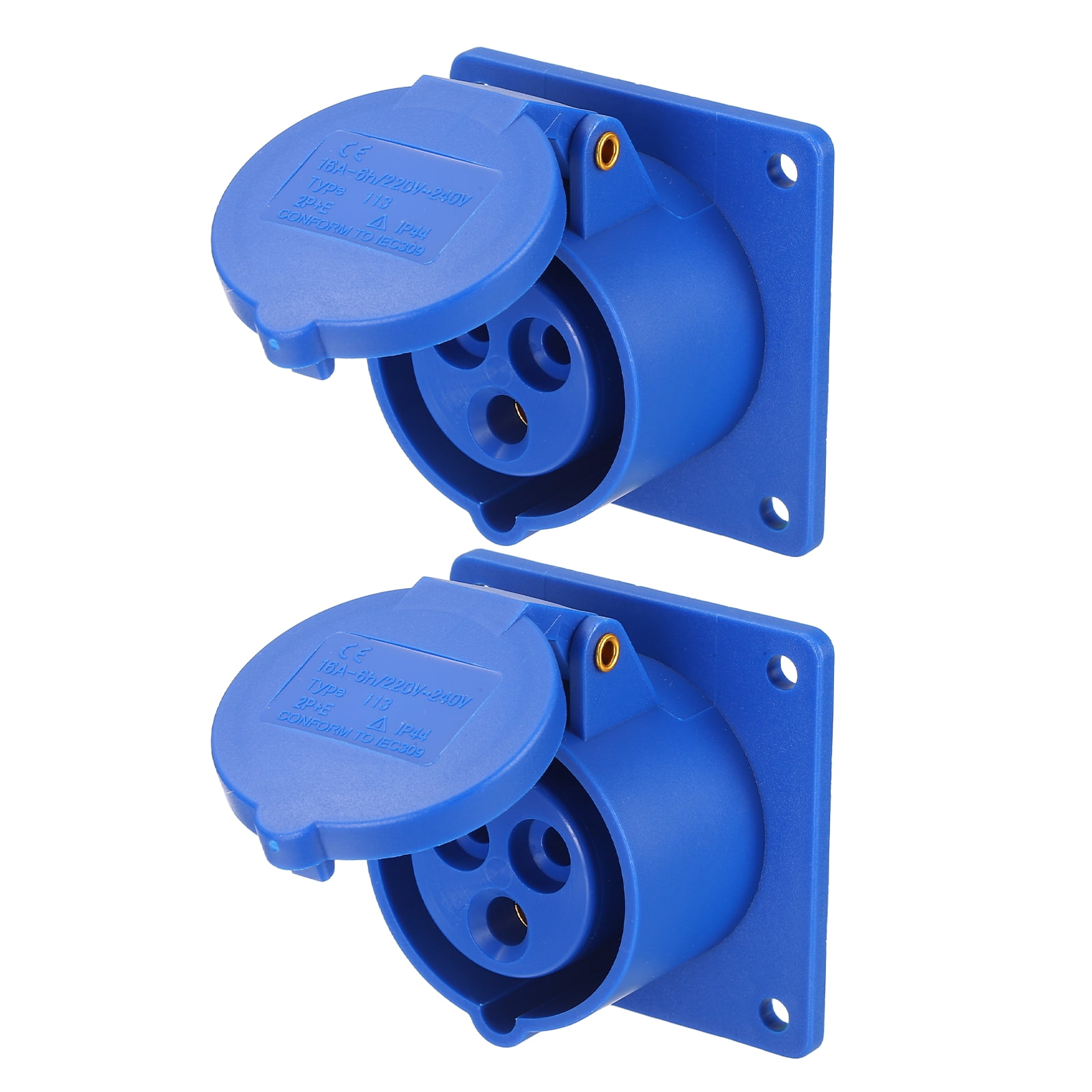 Uxcell 2Pcs 16A 3 Pin CEE Industrial Socket Connector, 220-240V 2P+E ...