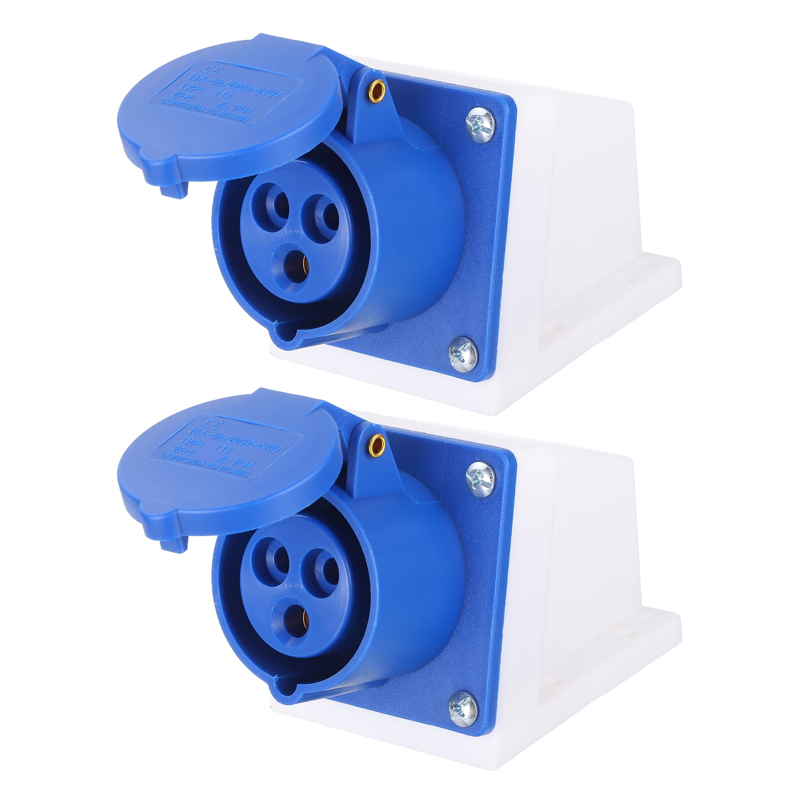 Uxcell 2Pcs 16A 3 Pin CEE Industrial Socket Connector, 220-240V 2P+E ...