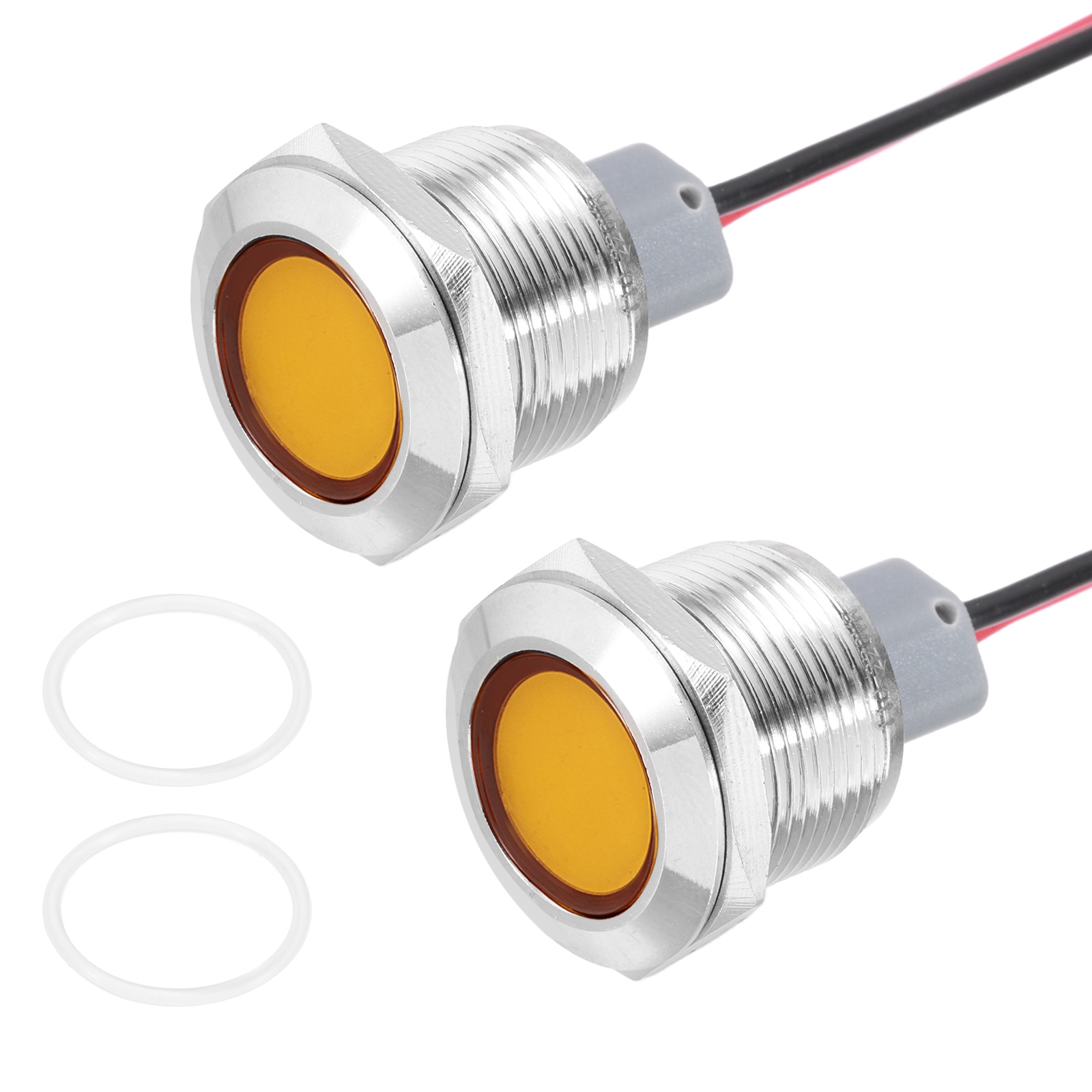 Uxcell 2Pcs 19mm Indicator Light, 110V-220V AC LED Metal Signal Lamp ...