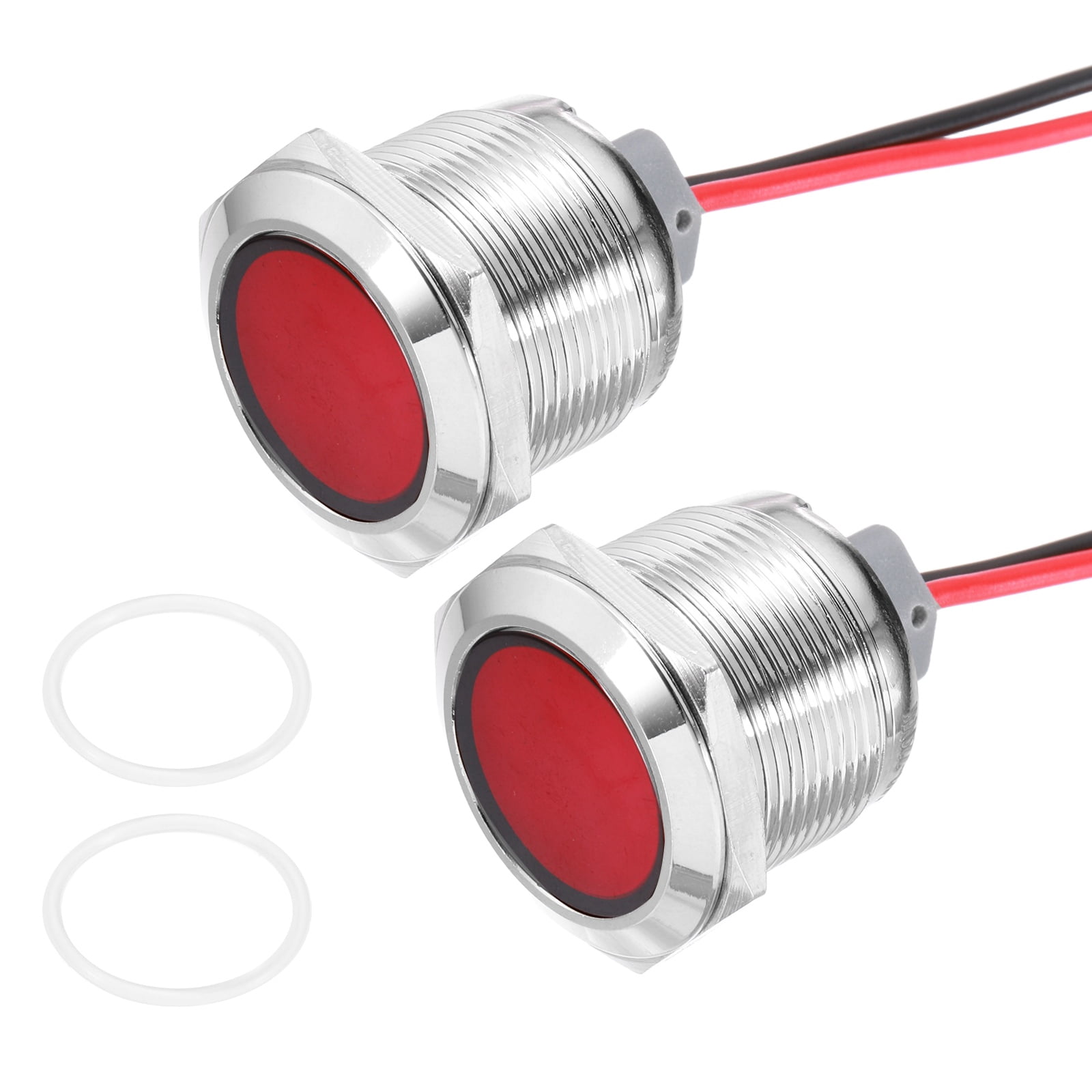 Uxcell 2Pcs 22mm Indicator Light, 110V-220V AC LED Metal Signal Lamp ...