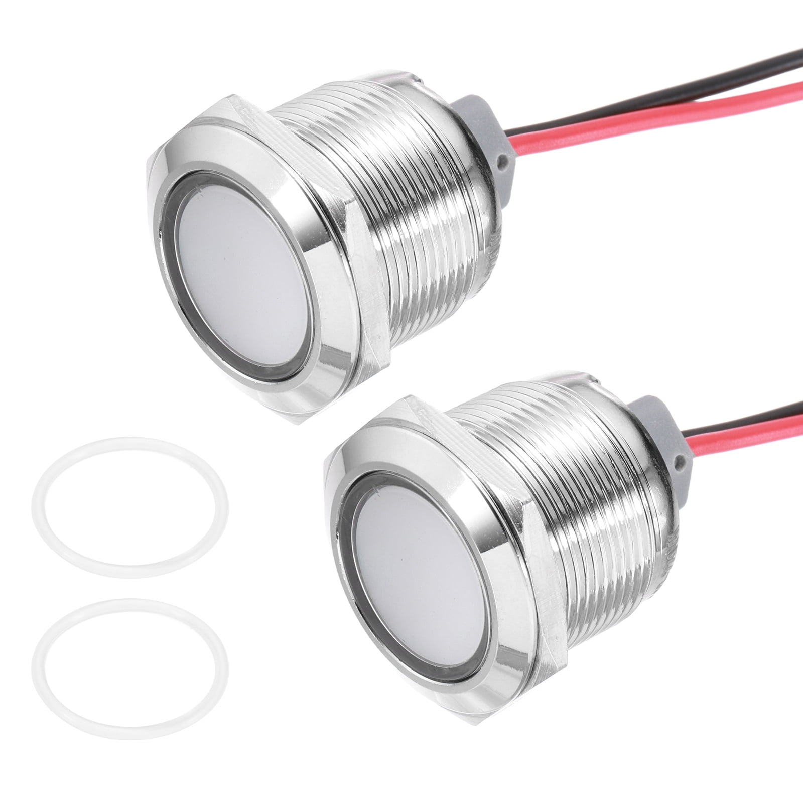 Uxcell 2Pcs 22mm Indicator Light, 110V-220V AC LED Metal Signal Lamp ...