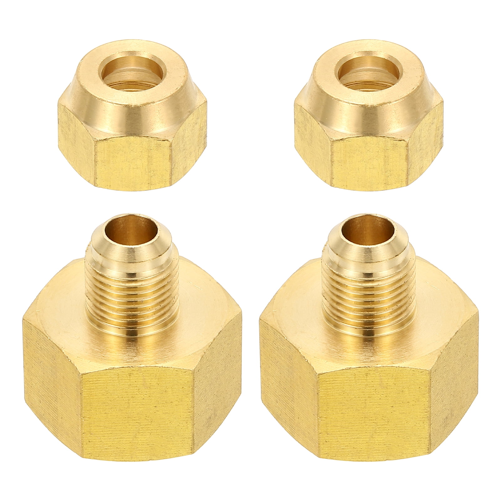 Uxcell 2Pcs 3/4" Flare Female x 3/8" Flare Male Brass Flare Tube Fitting with Flare Nut ...