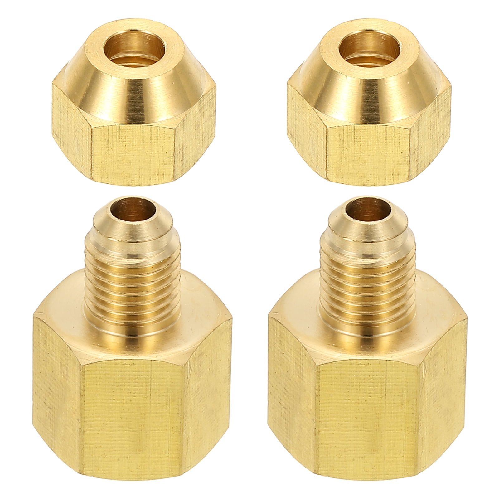Uxcell 2Pcs 3/8" Flare Female x 1/4" Flare Male Brass Flare Pipe Fitting with Flare Nut ...