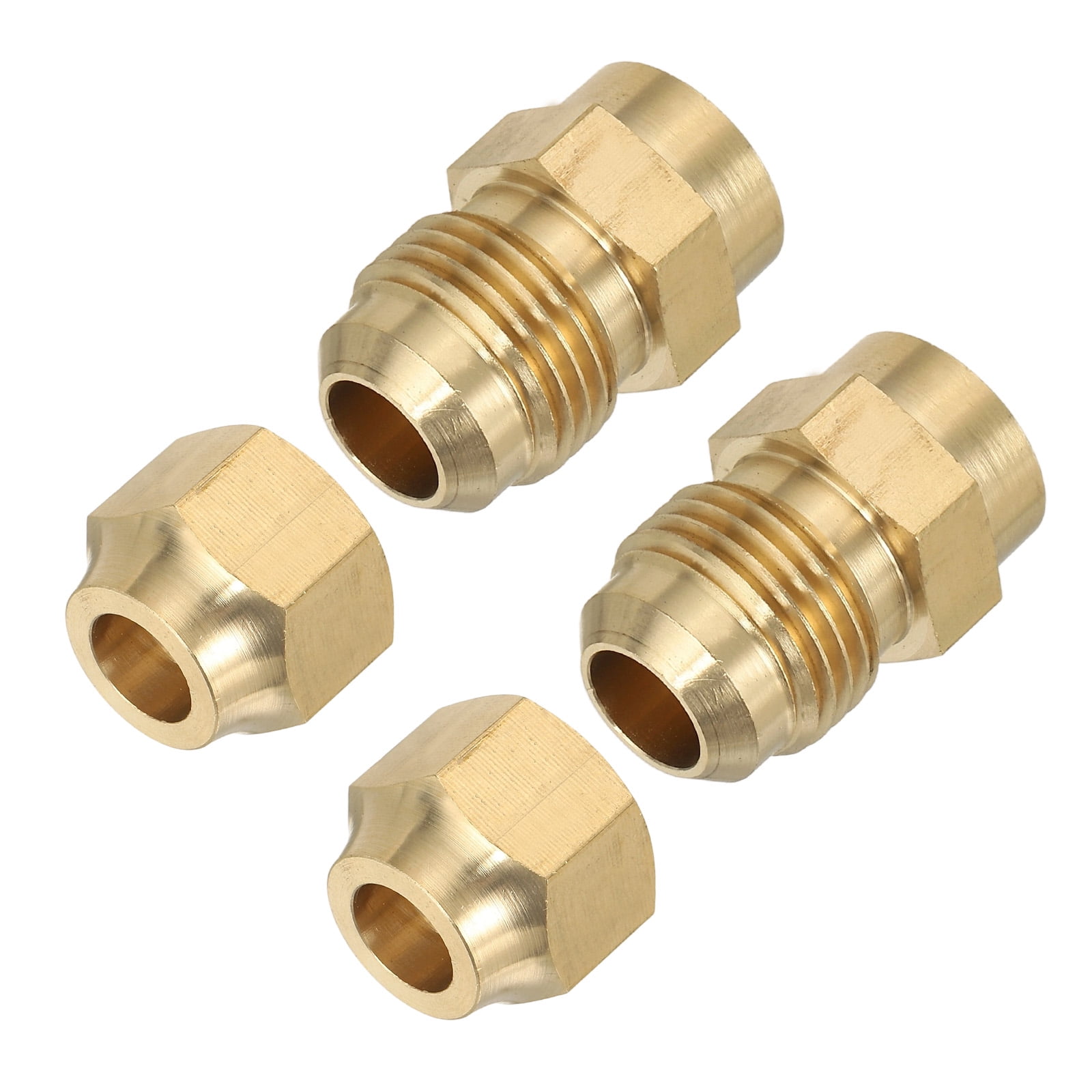 Uxcell 2Pcs 3/8" Flare Male Thread Brass Flare Tube Fitting, Welding ...
