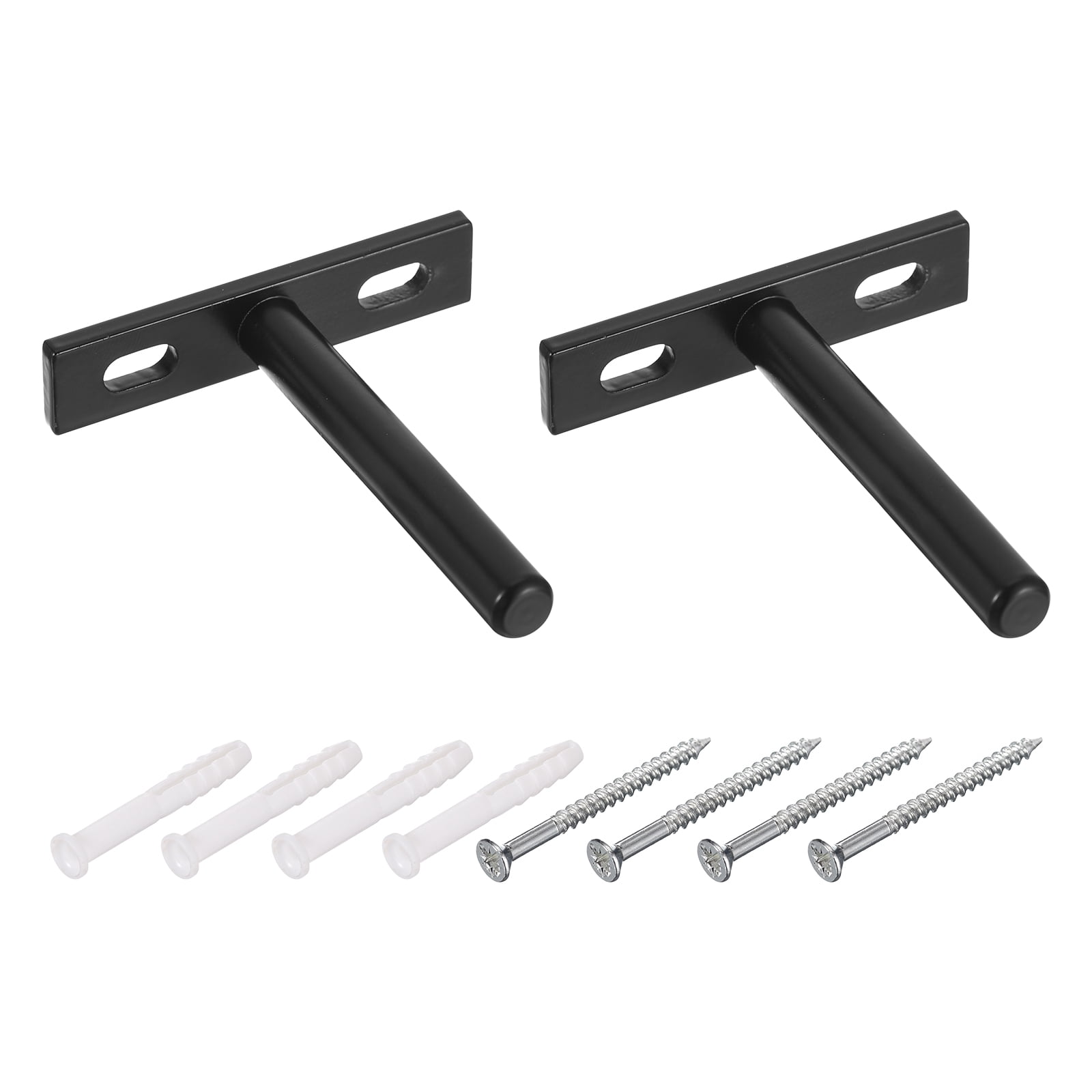 Uxcell 2Pcs 3 inch Wall Mounting Floating Shelf Bracket Blind Shelf ...