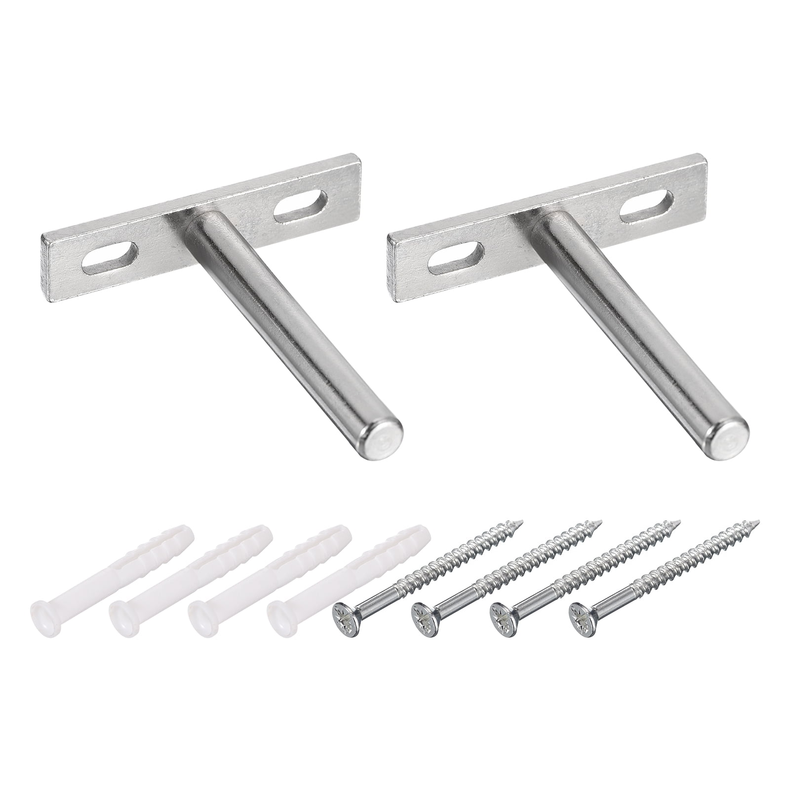 Uxcell 2Pcs 3 inch Wall Mounting Floating Shelf Bracket Blind Shelf ...