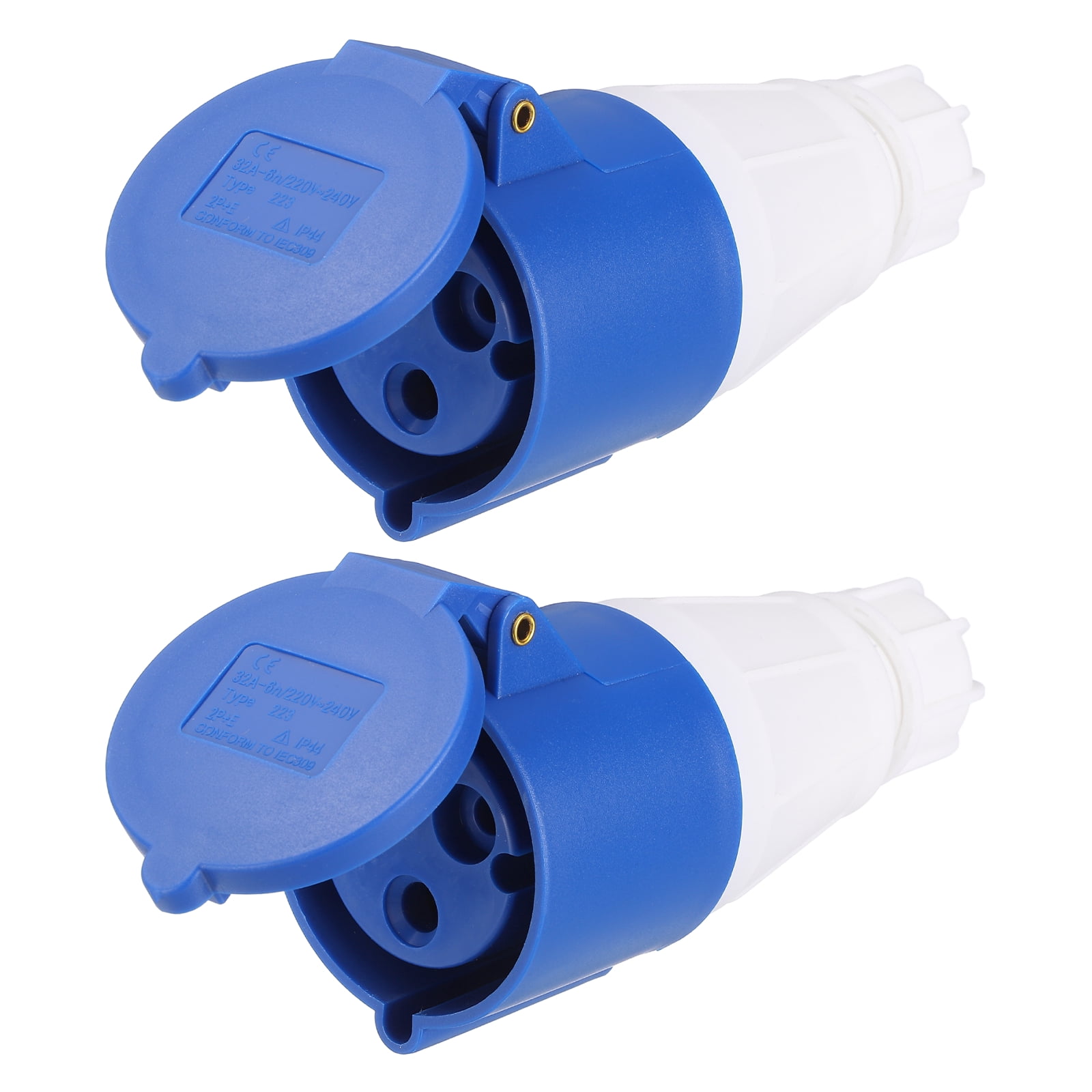 Uxcell 2Pcs 32A 3 Pin CEE Industrial Socket Connector, 220-240V 2P+E ...