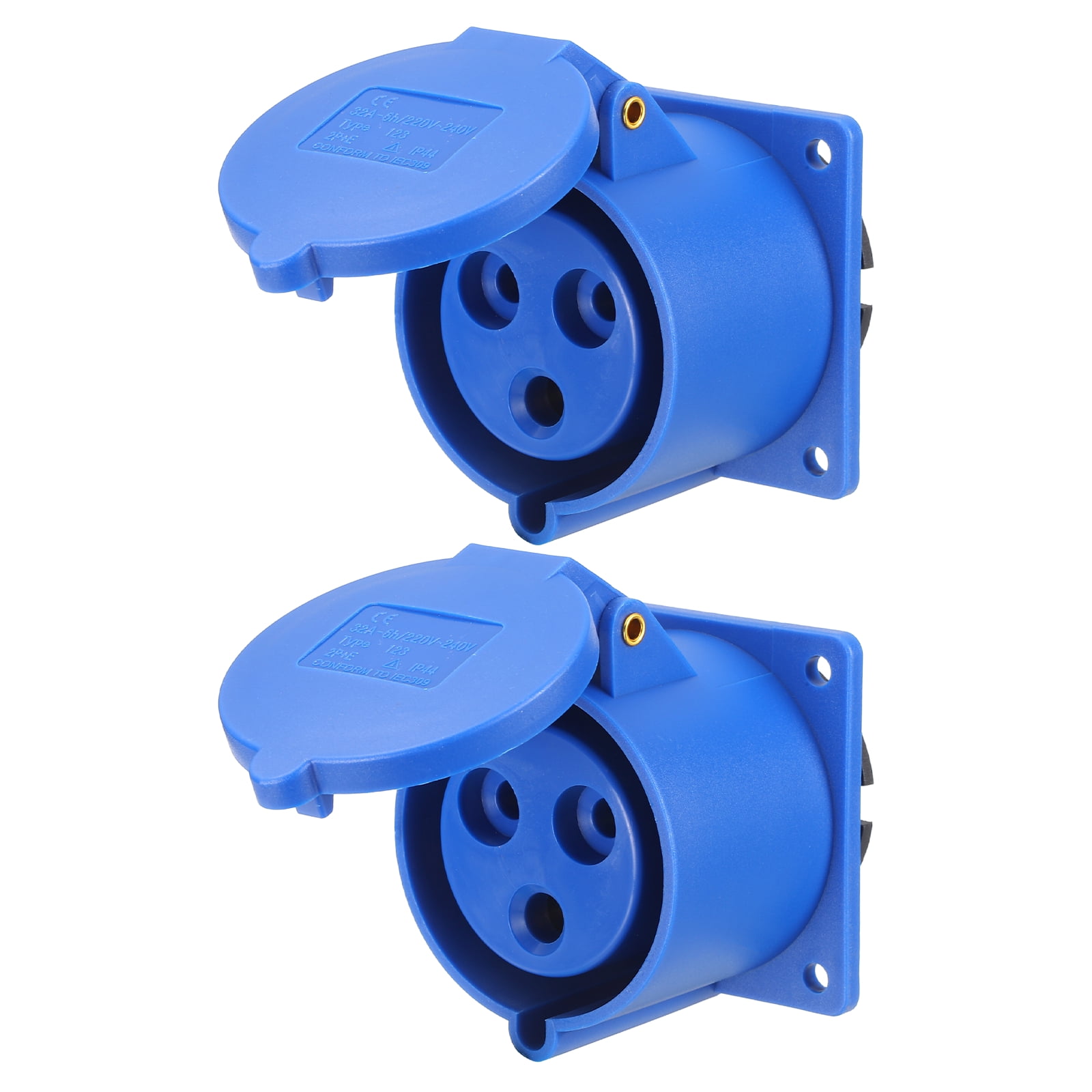 Uxcell 2Pcs 32A 3 Pin CEE Industrial Socket Connector, 220-240V 2P+E ...