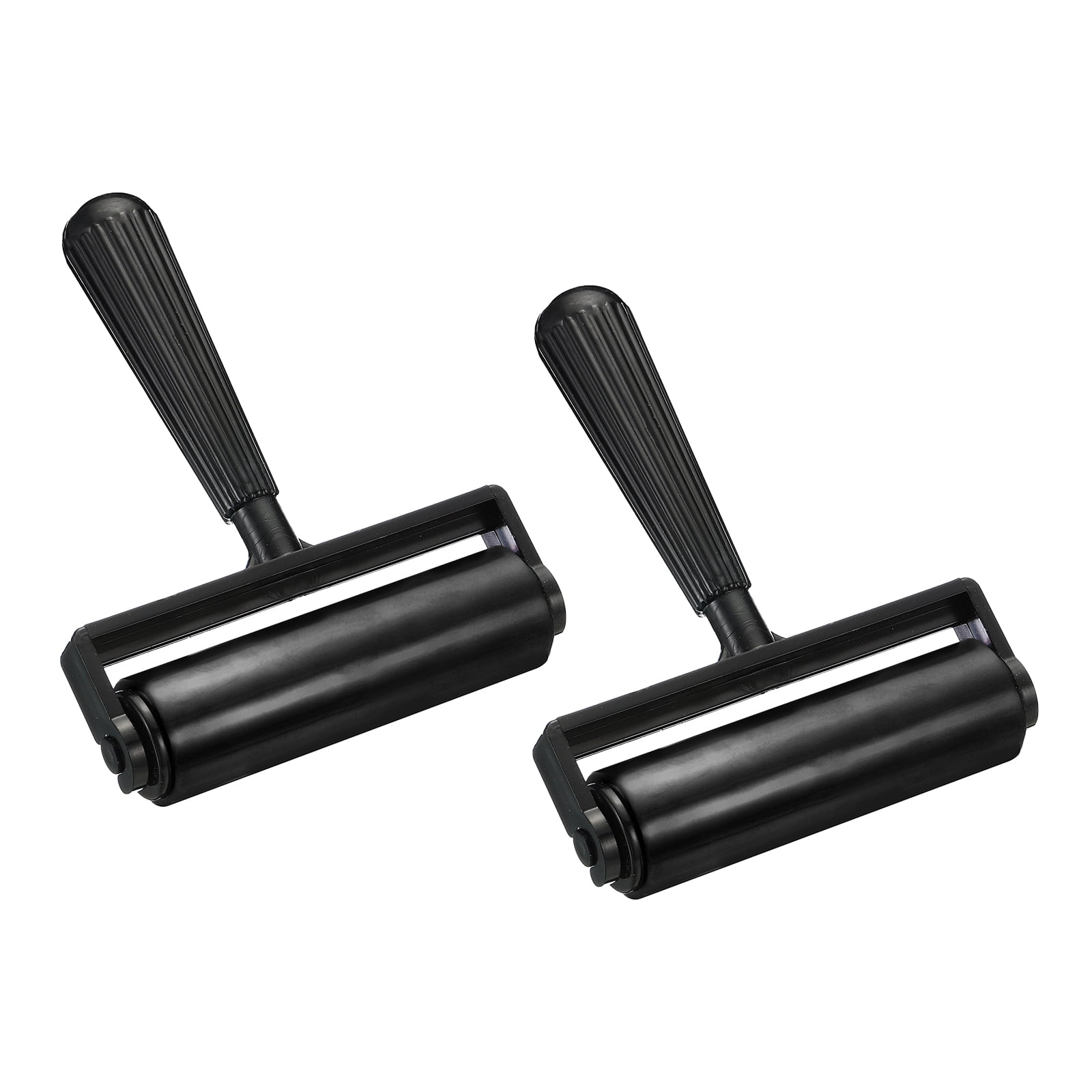 Uxcell 2Pcs 4.5 Inch Rubber Roller Brayer, Anti Skid Hard Rubber Roller ...