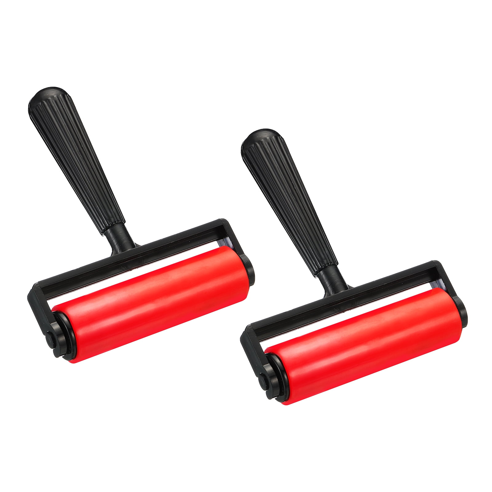 Uxcell 2Pcs 4.5 Inch Rubber Roller Brayer, Anti Skid Hard Rubber Roller ...