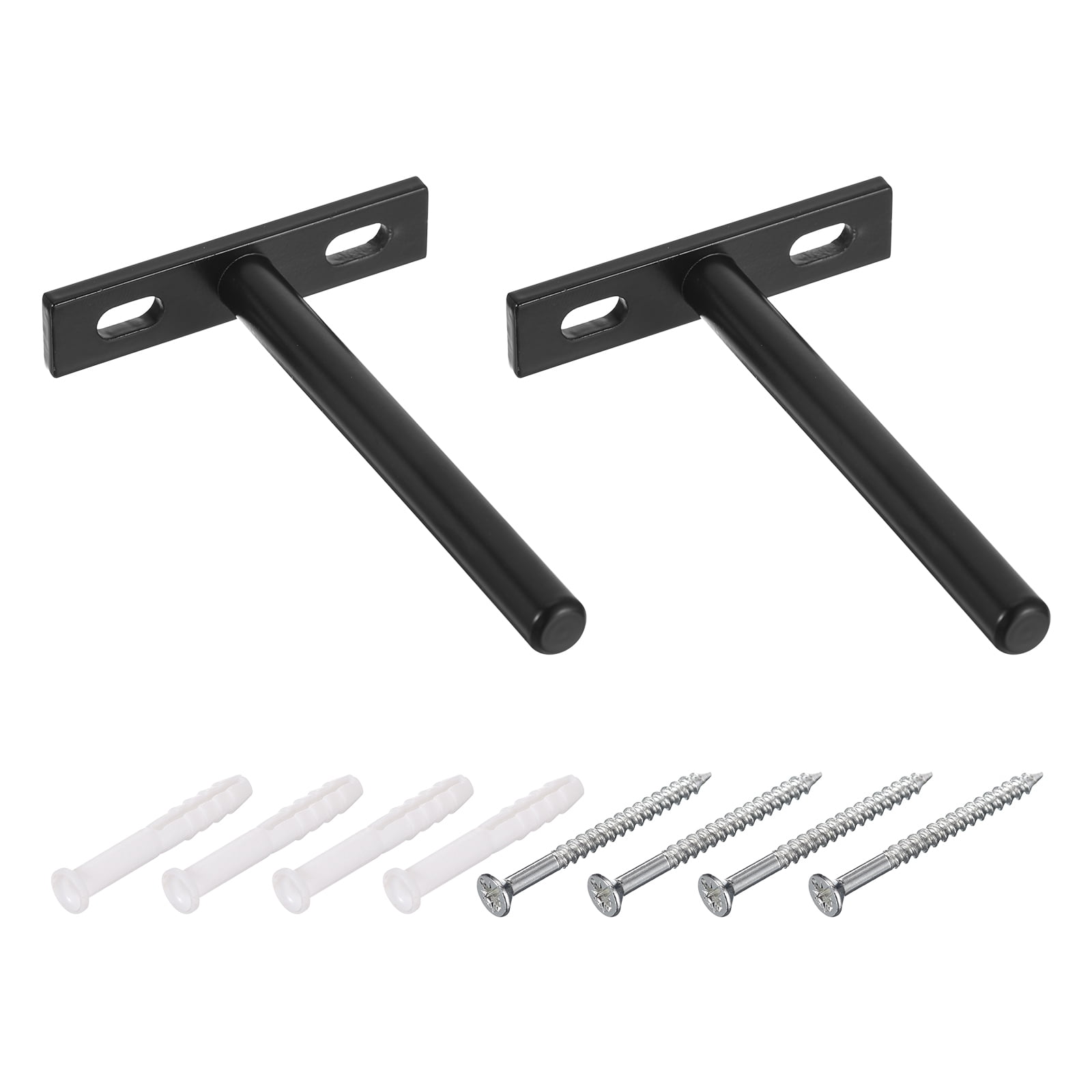 Uxcell 2Pcs 4 inch Wall Mounting Floating Shelf Bracket Blind Shelf ...