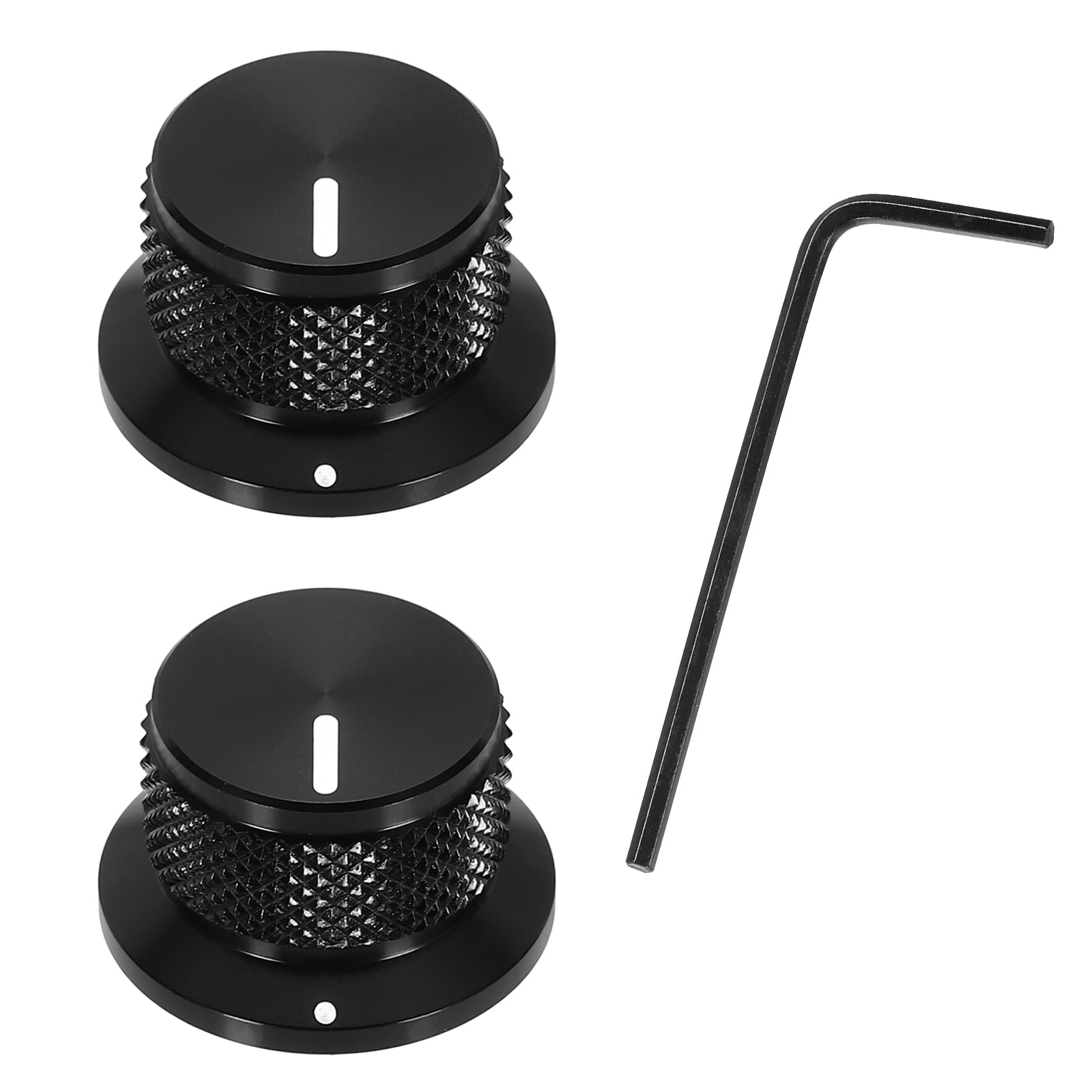 Uxcell 2Pcs Aluminium Knurled Potentiometer Knobs 1/4" Volume Tone Control Top Hat Knob for ...
