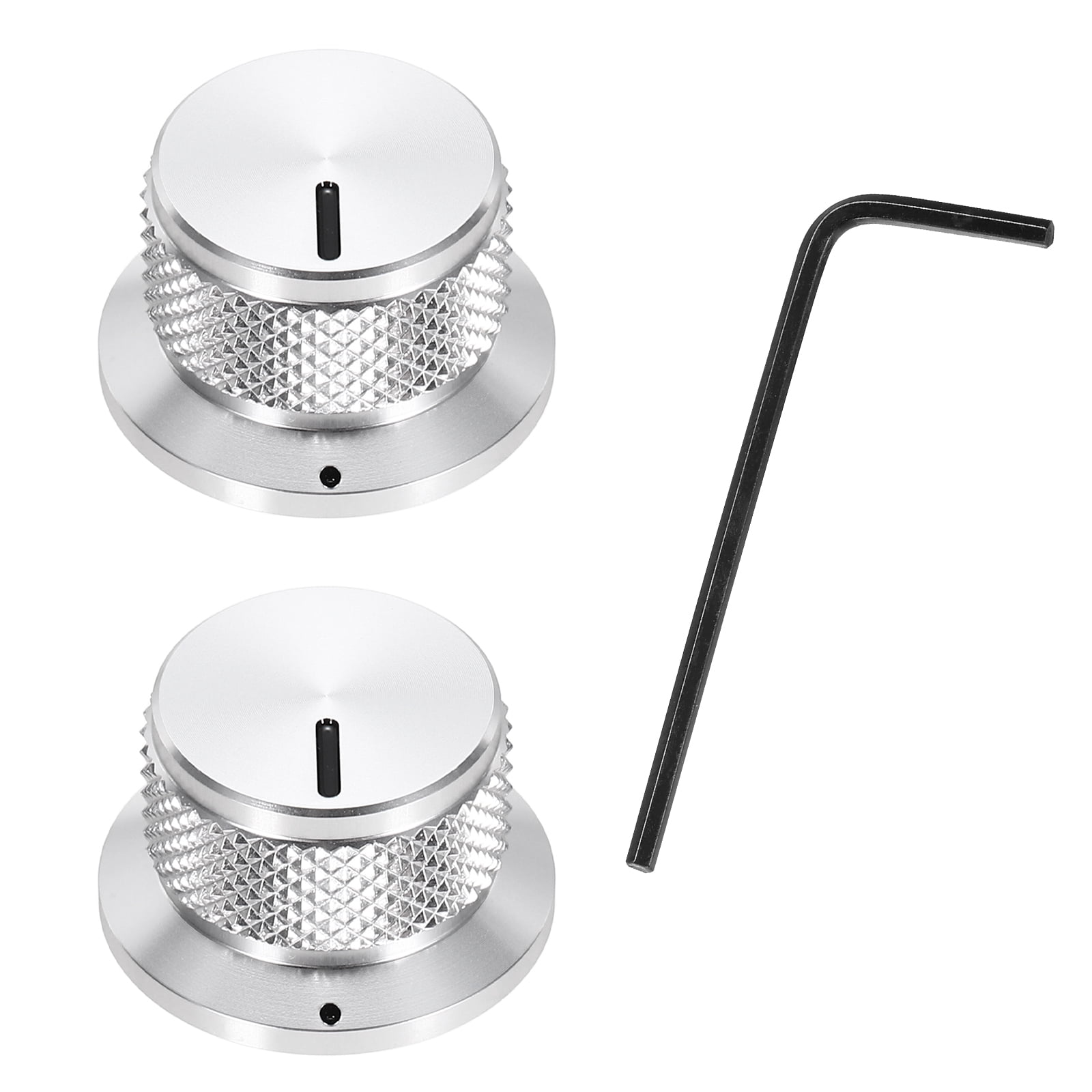 Uxcell 2Pcs Aluminium Knurled Potentiometer Knobs 1/4" Volume Tone ...