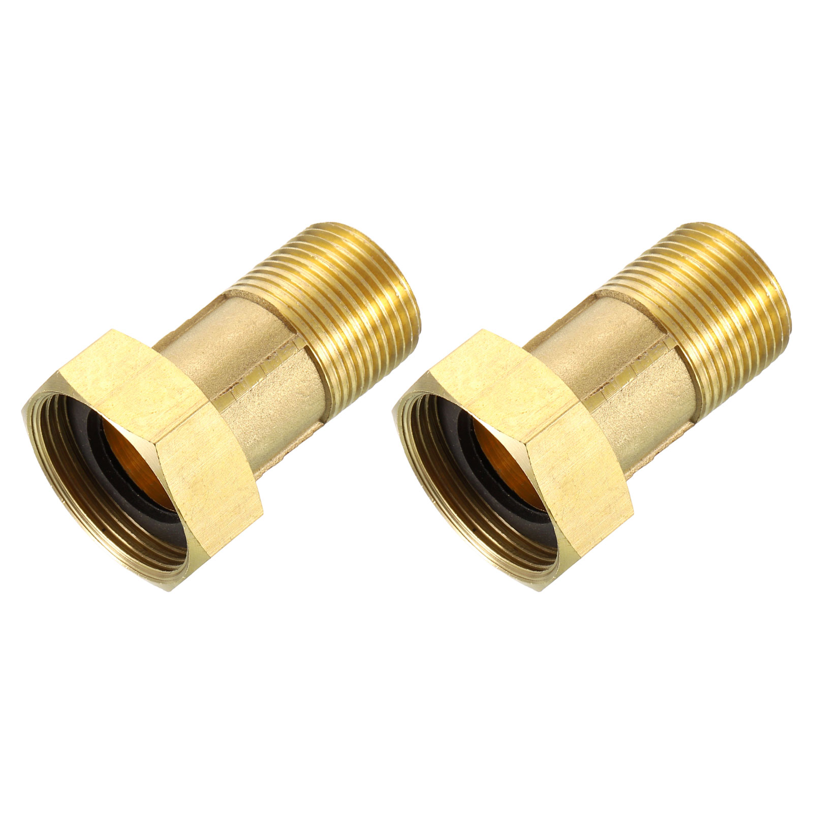 Uxcell 2Pcs Brass Water Meter Pipe Fittings, G1" Male x G1-1/4" Female ...
