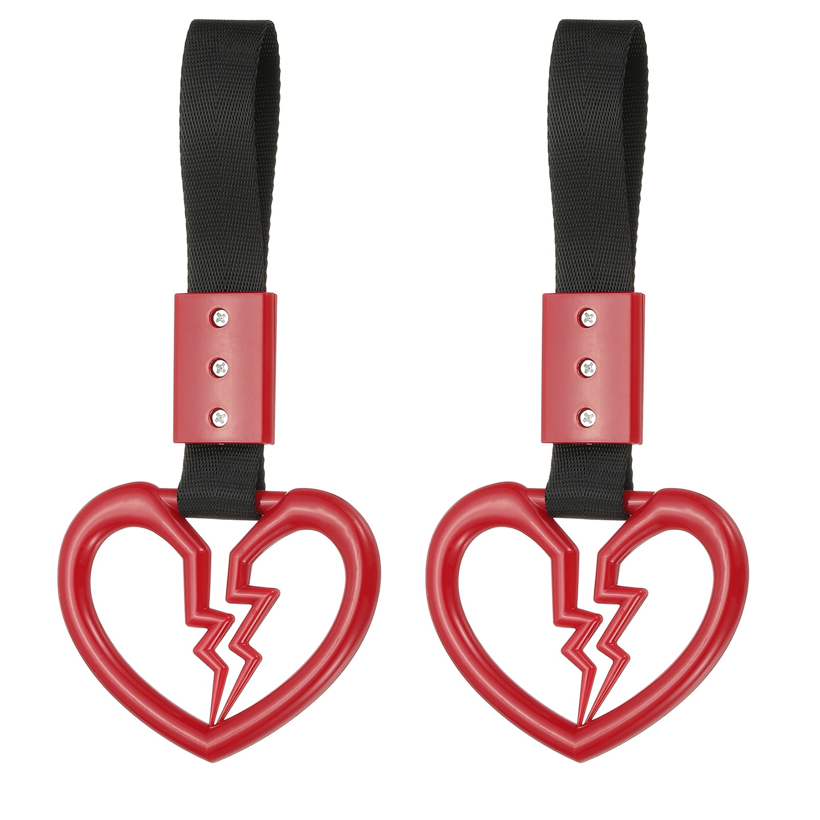 Uxcell 2Pcs Broken Heart Shaped Car Handle Straps, Car Hanging ...
