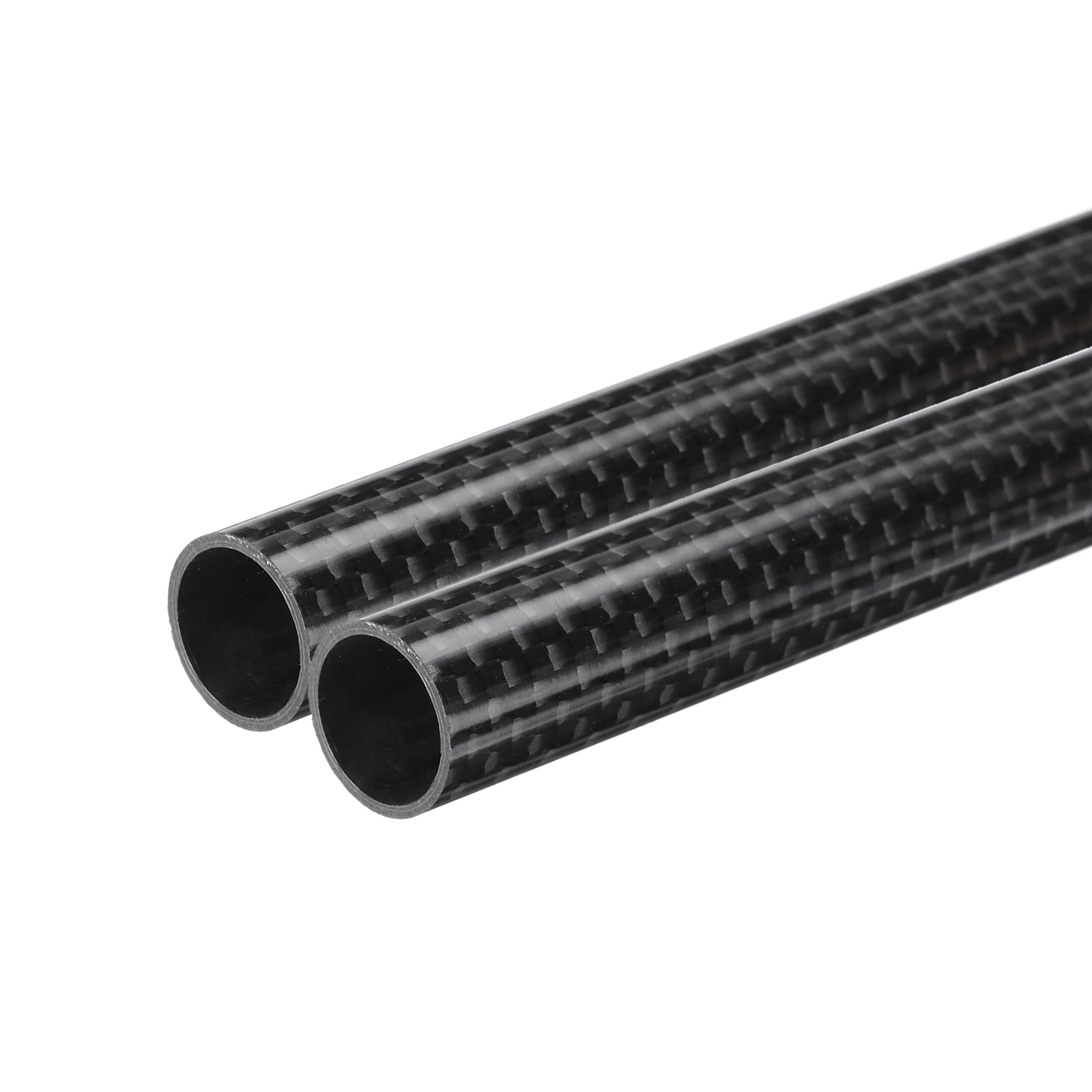 Uxcell 2Pcs Carbon Fiber Tubes 12 x 14 x 170mm Glossy Surface Rod 3K ...