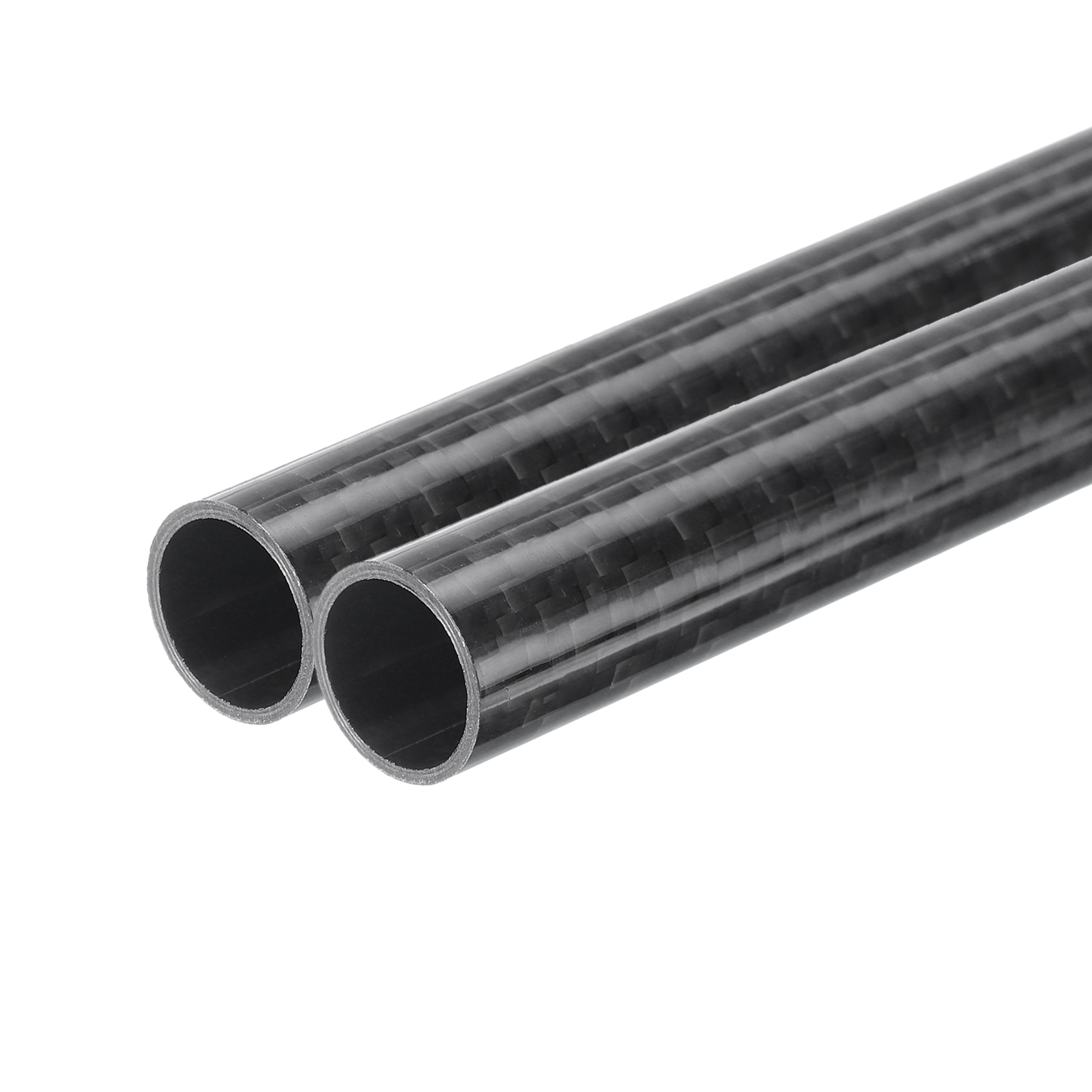 Uxcell 2Pcs Carbon Fiber Tubes 12 x 14 x 170mm Glossy Surface Rod 3K ...