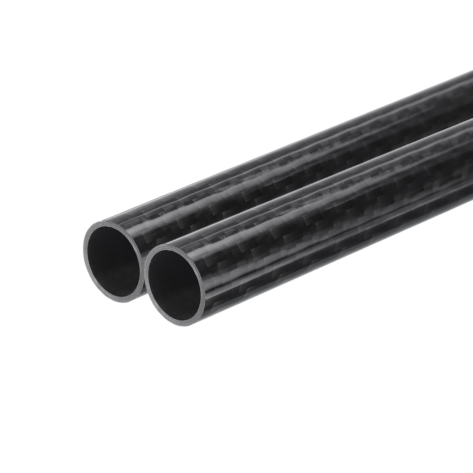 Uxcell 2Pcs Carbon Fiber Tubes 12 x 14 x 500mm Glossy Surface Rod 3K ...