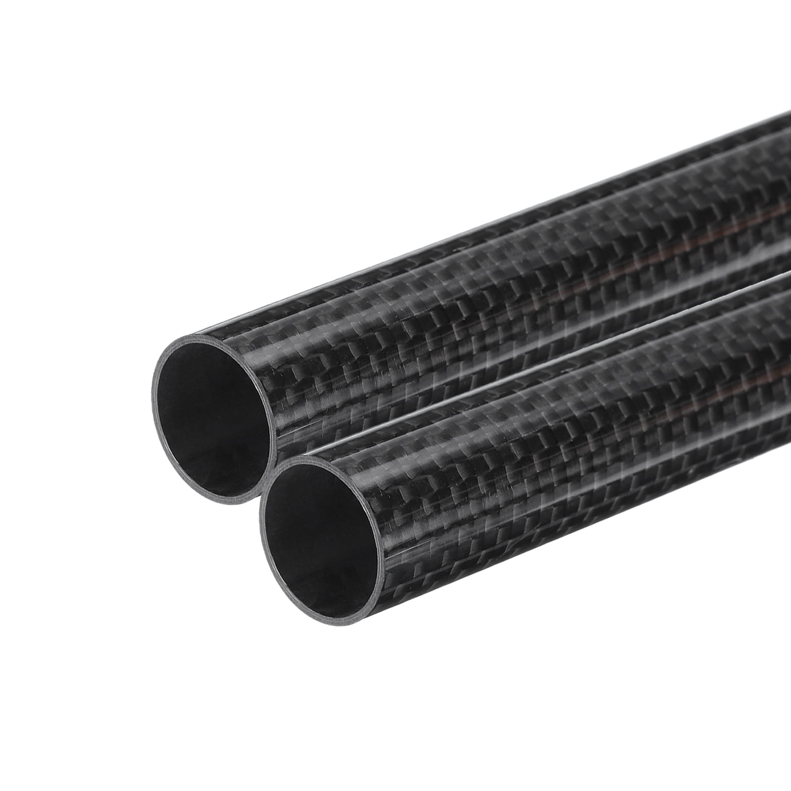 Uxcell 2Pcs Carbon Fiber Tubes 16 x 18 x 330mm Glossy Surface Rod 3K ...